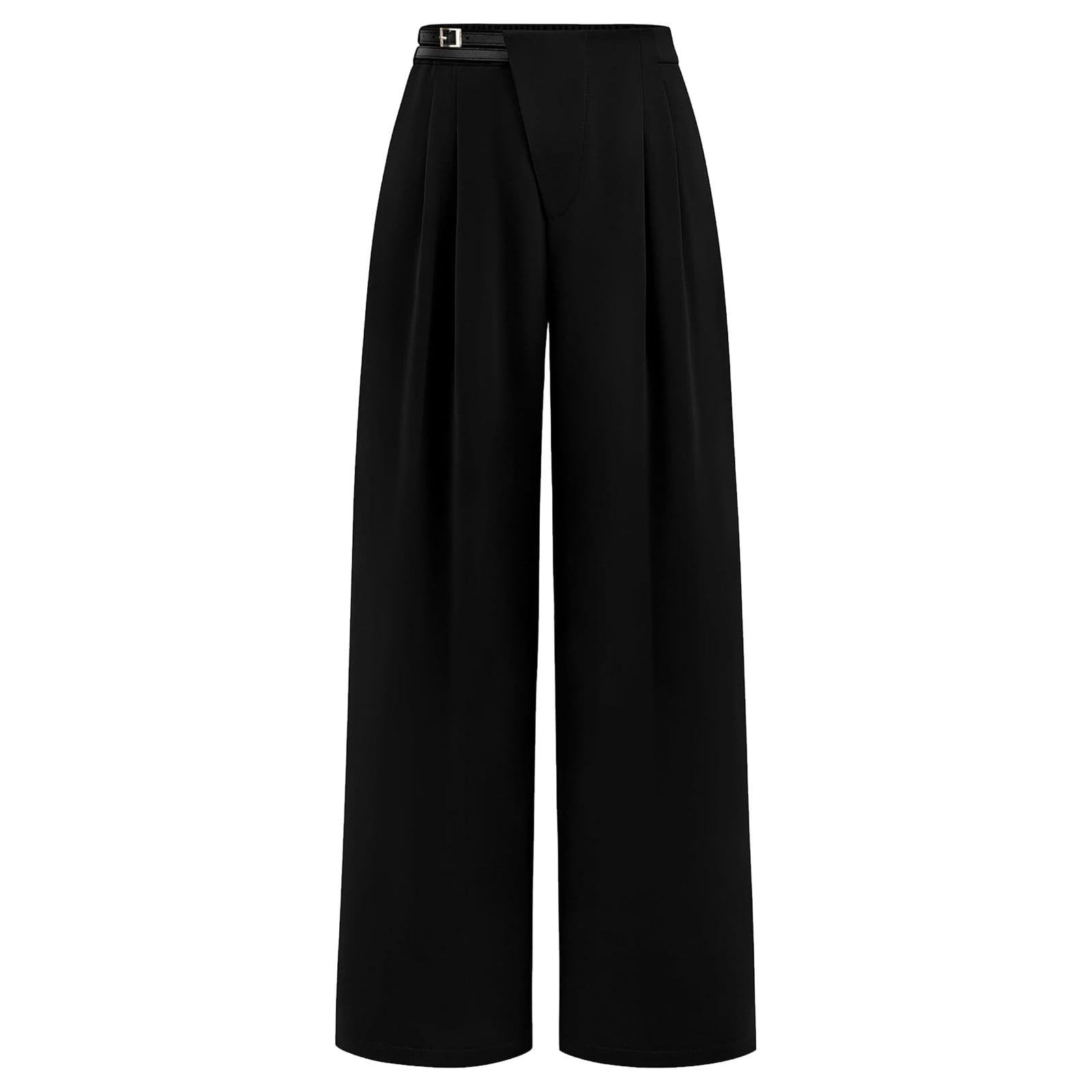 BODOAO Wide Leg High Waisted Pants for Women Pleated Loose Flowy ...