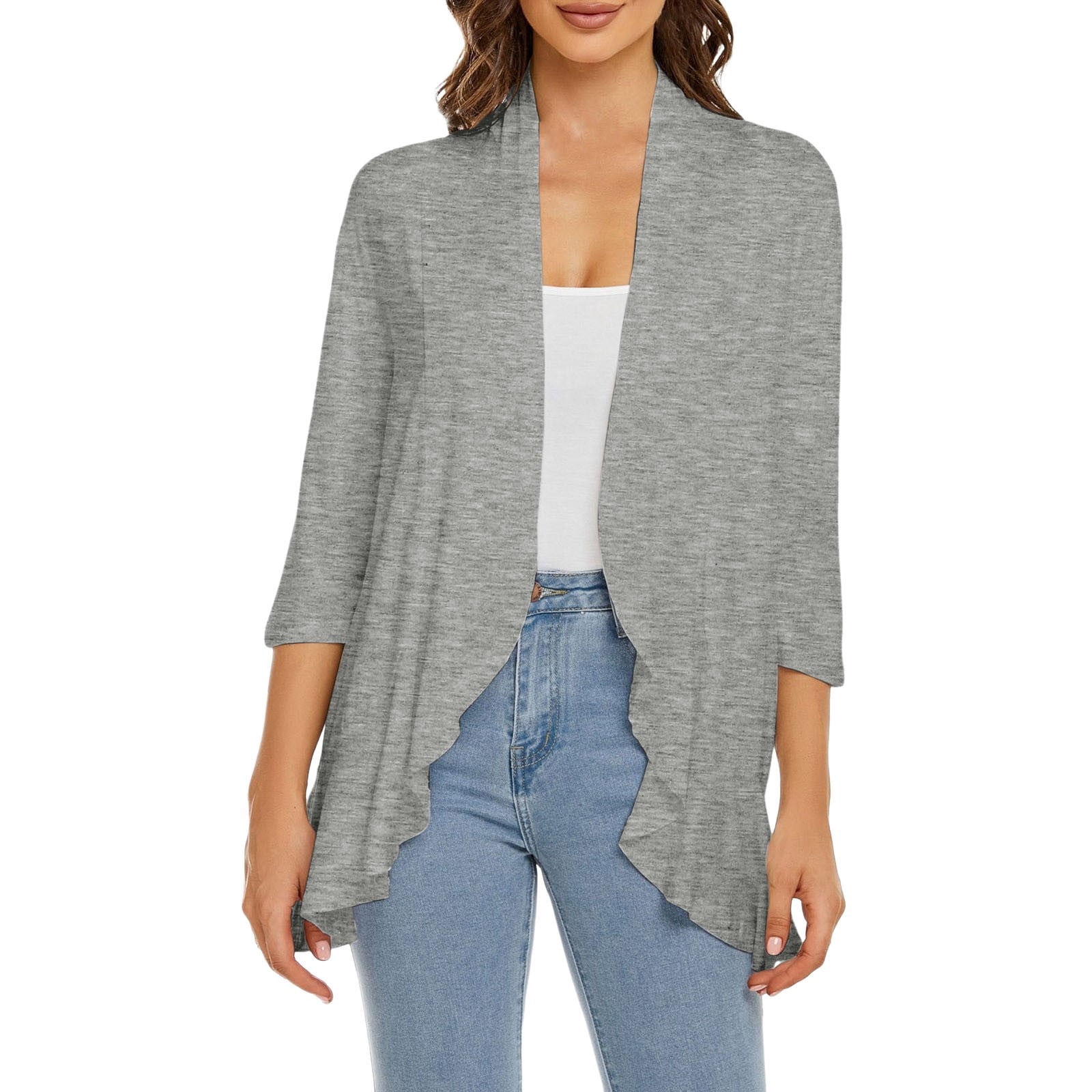 BODOAO Women's Casual Lightweight Open Front Cardigans Soft Draped ...