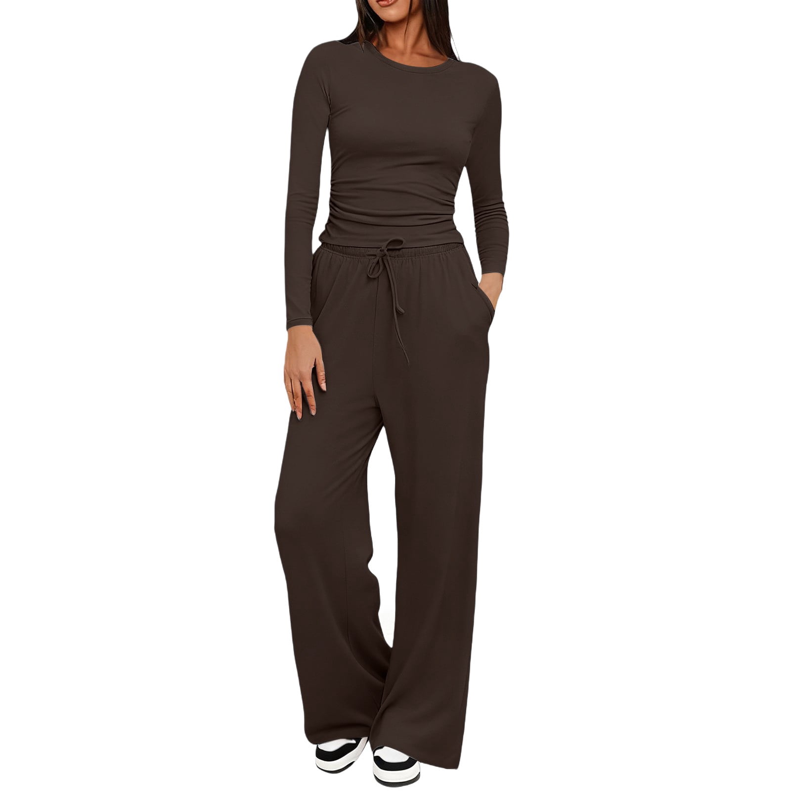 BODOAO Women's Fashion Sweatpants , Comfy Wide Leg Barrel Pants, Baggy ...