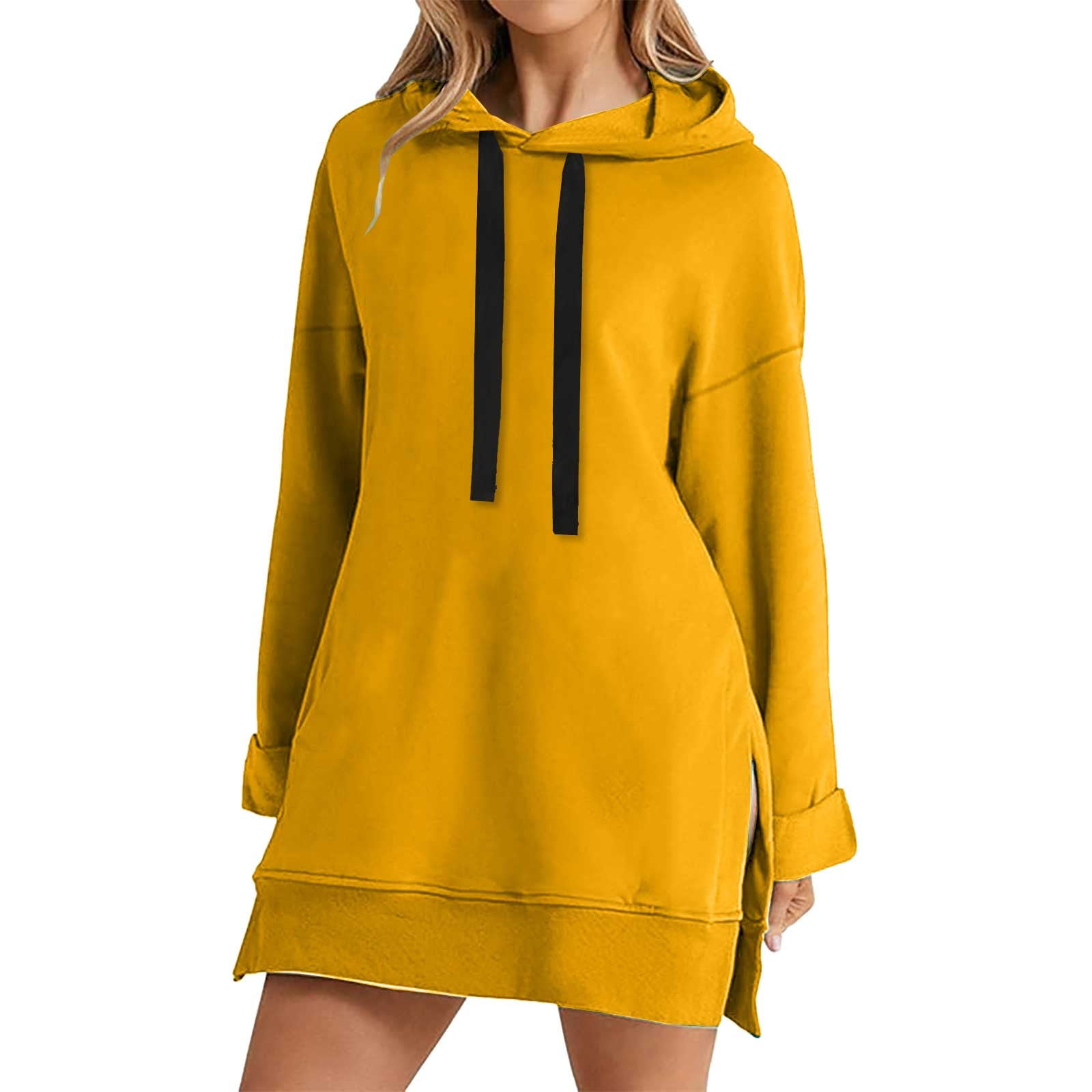 BODOAO Women's Oversized Casual Pullover Long Sleeve Split Hem ...