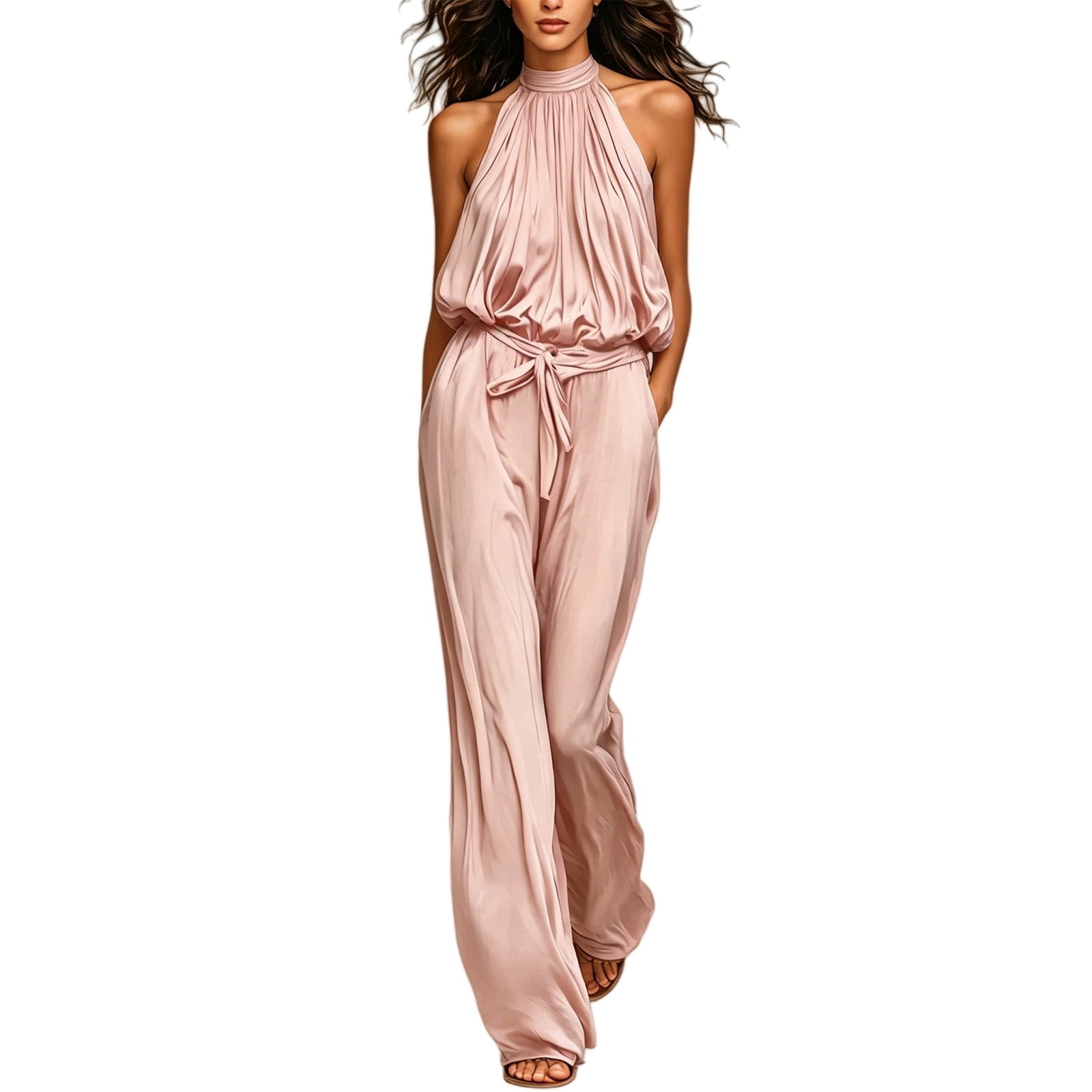BODOAO Women's Summer Jumpsuits 2026 Trendy Sleeveless Backless ...