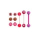 BODY JEWELRY Bioflex 3 pc Barbells with 12 Beads Set - Walmart.com