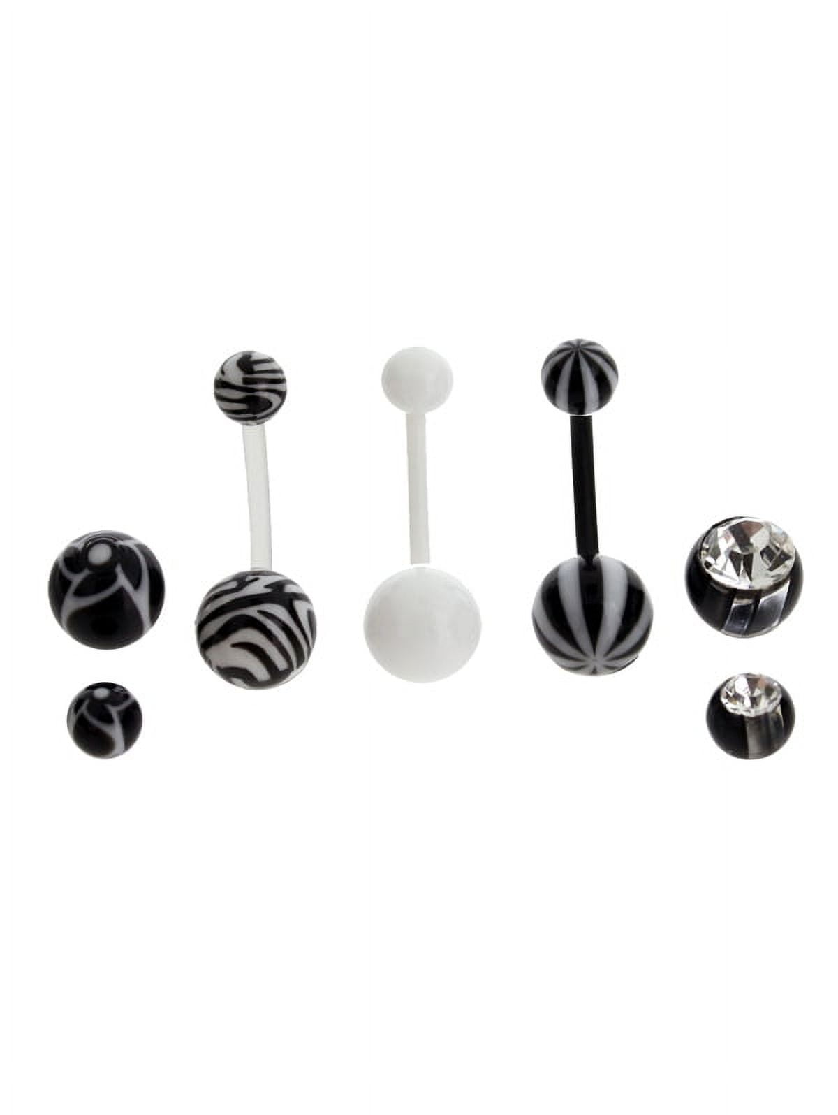 BODY JEWELRY Crystal Bioflex Belly Bananas Set in Surgical Grade Steel ...