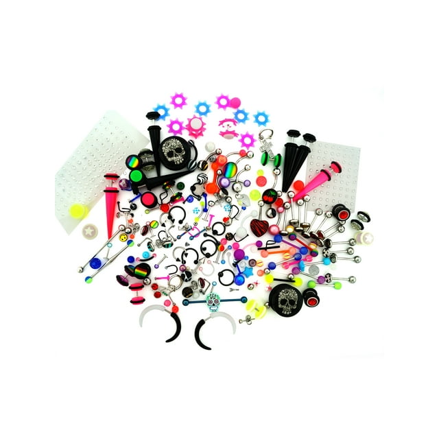 BODY MAGIC Body Jewelry Bundle Packs - 100 plus Pieces - Walmart.com