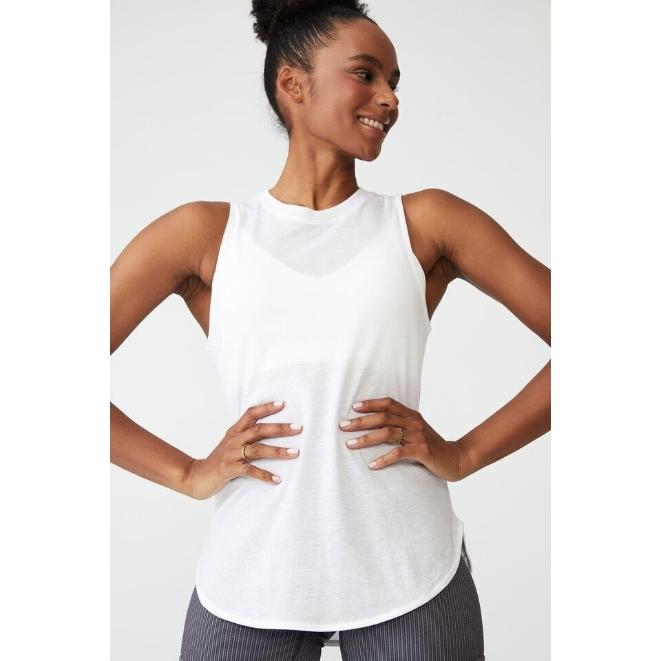 BODY active Curve Hem Tank - white - medium . New with box/tags ...