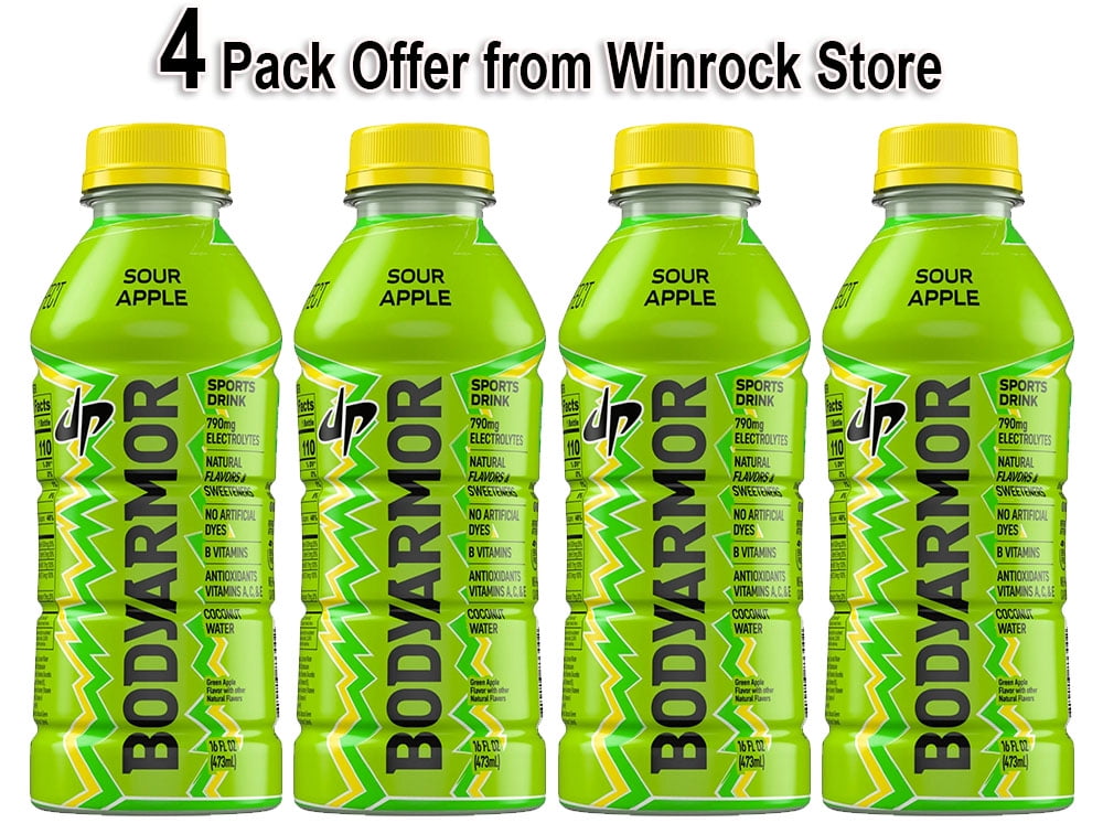 BODYARMOR Dude Perfect Sour Apple Drink, 16 fl oz Bottle, 4-Pack ...