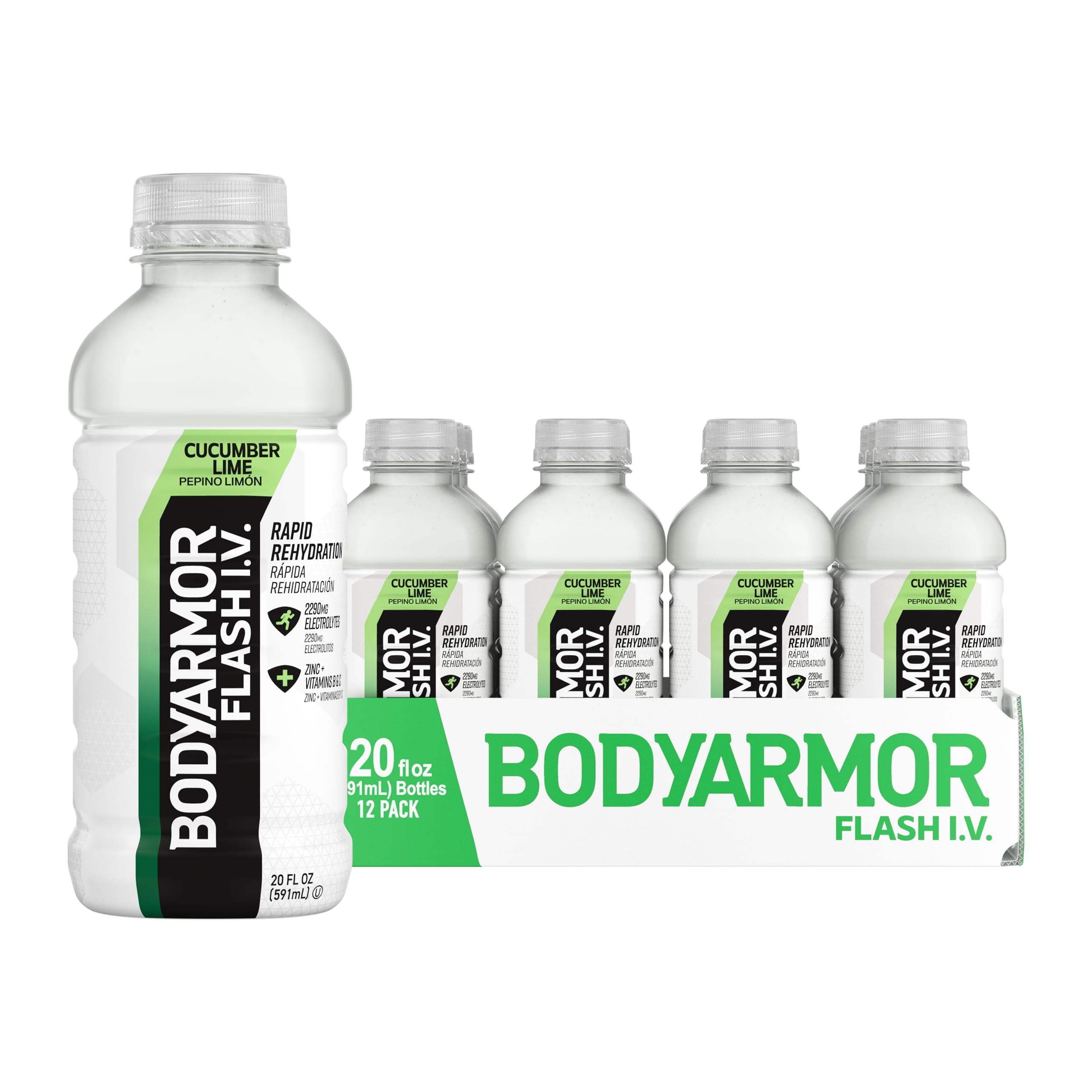 BODYARMOR Flash I.V. Electrolyte Beverage, Cucumber Lime, 20 Fl Oz ...
