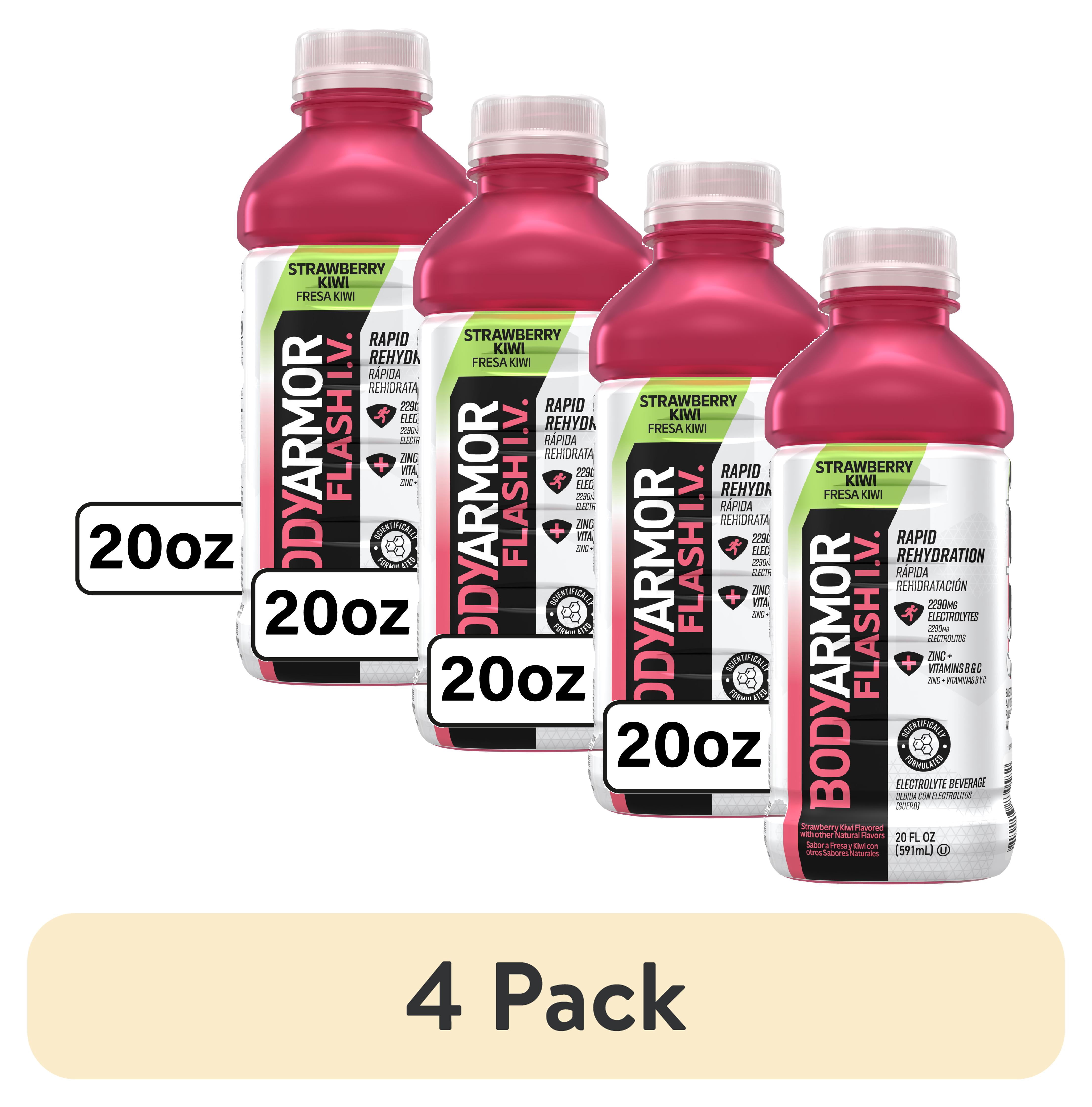 (4 pack) BODYARMOR Flash IV Strawberry Kiwi Electrolyte Drink, 20 fl oz ...
