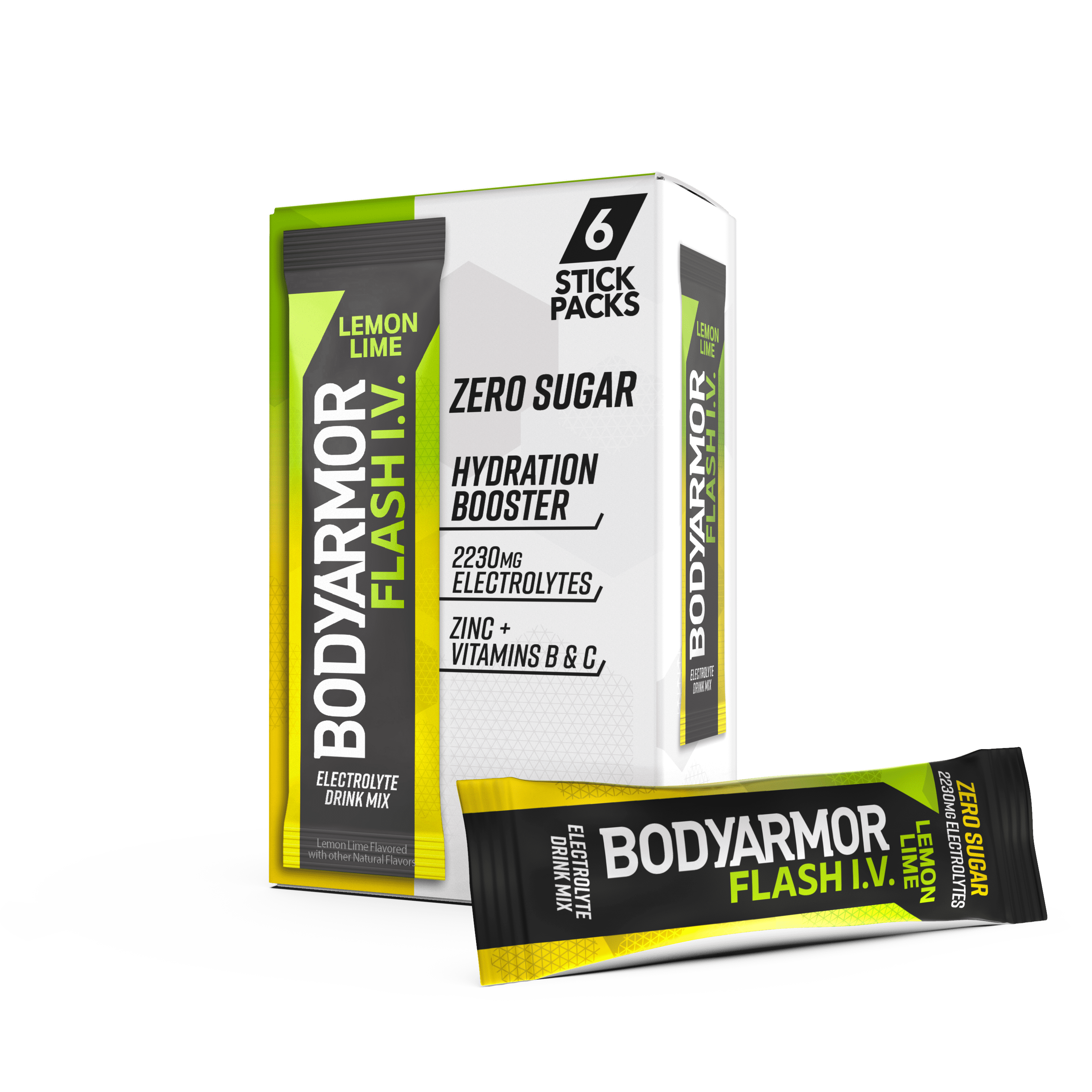 BODYARMOR Flash IV Rapid Rehydration Electrolyte Powder Mix, Lemon Lime ...