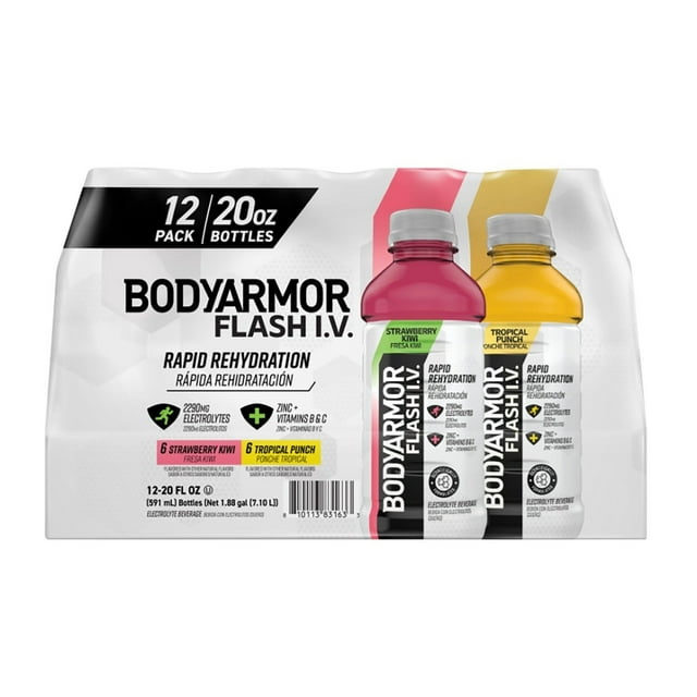 BODYARMOR Flash IV Rapid Hydration Sports Drink, Immune-Boosting, Zero ...