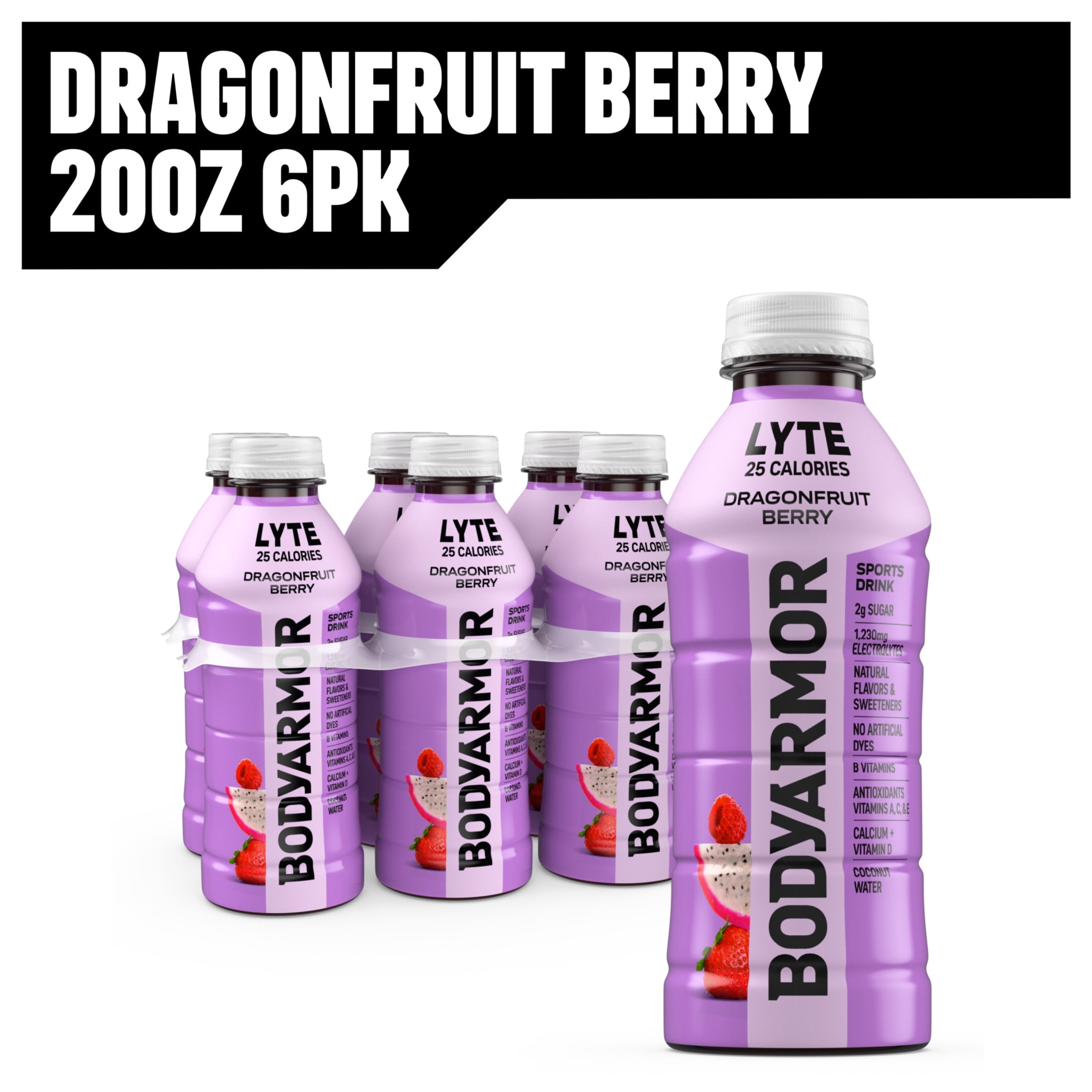 BODYARMOR Lyte Sports Drink, Dragonfruit Berry, 20 fl oz, 6 Pack ...