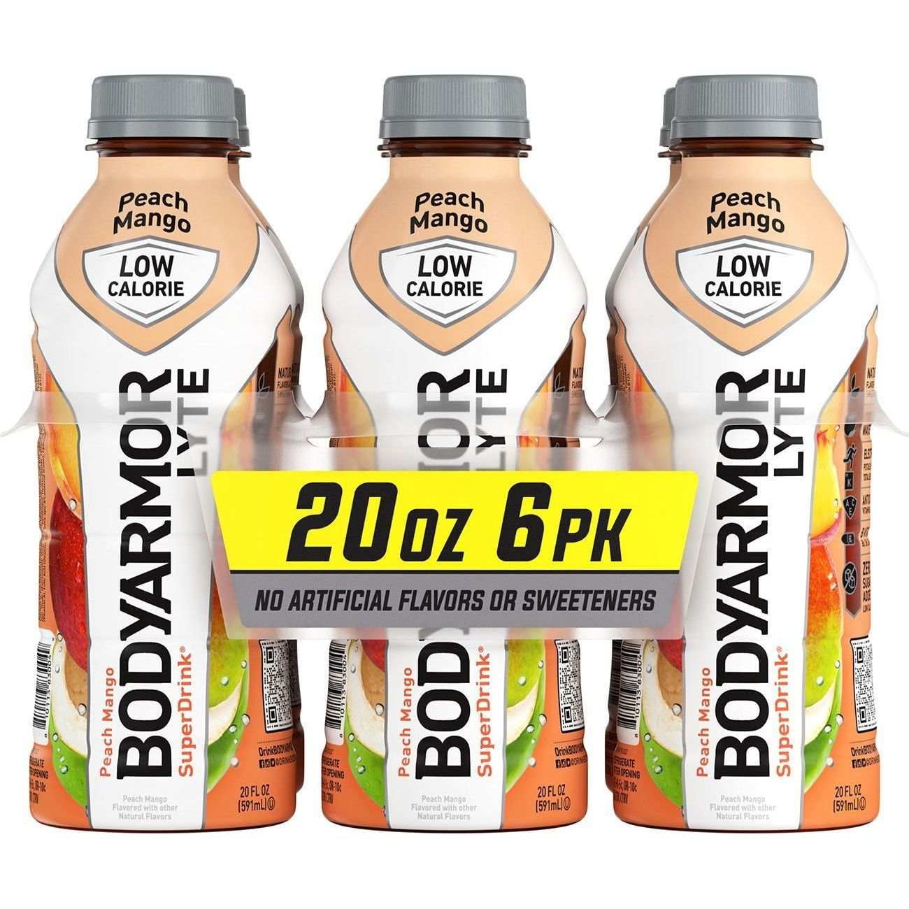 BODYARMOR Lyte Peach Mango - 20 oz - Walmart.com