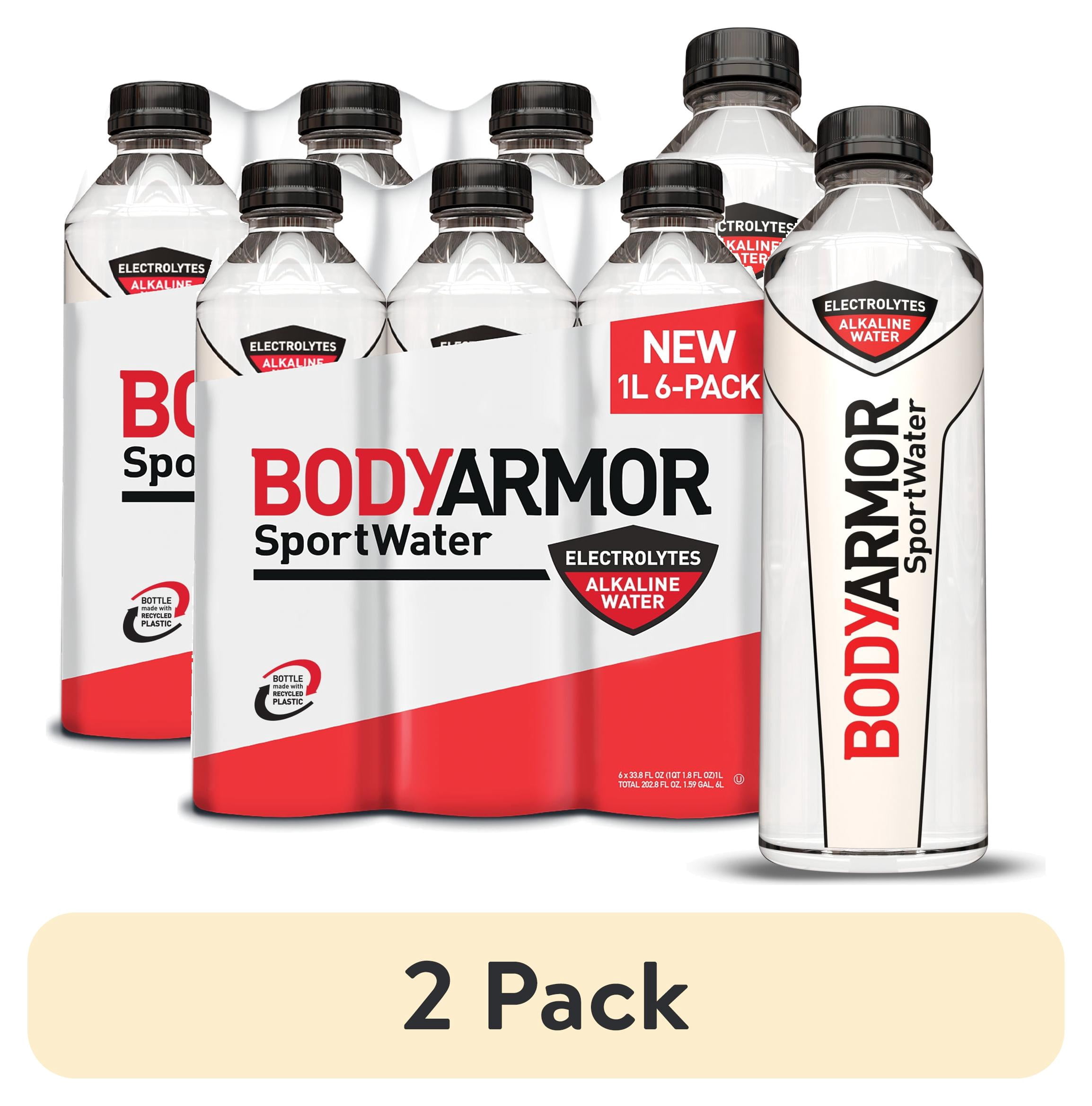 (2 pack) BODYARMOR SportWaterAlkaline Water, 1 Liter Wide Mouth Bottles ...