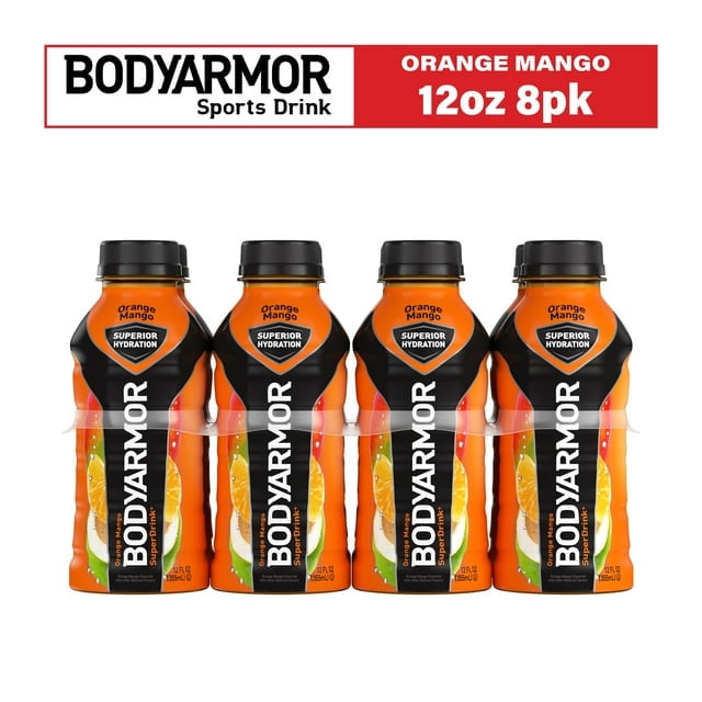 BODYARMOR SuperDrink Orange Mango Sports Drink, 12 fl oz bottles, 8 ...