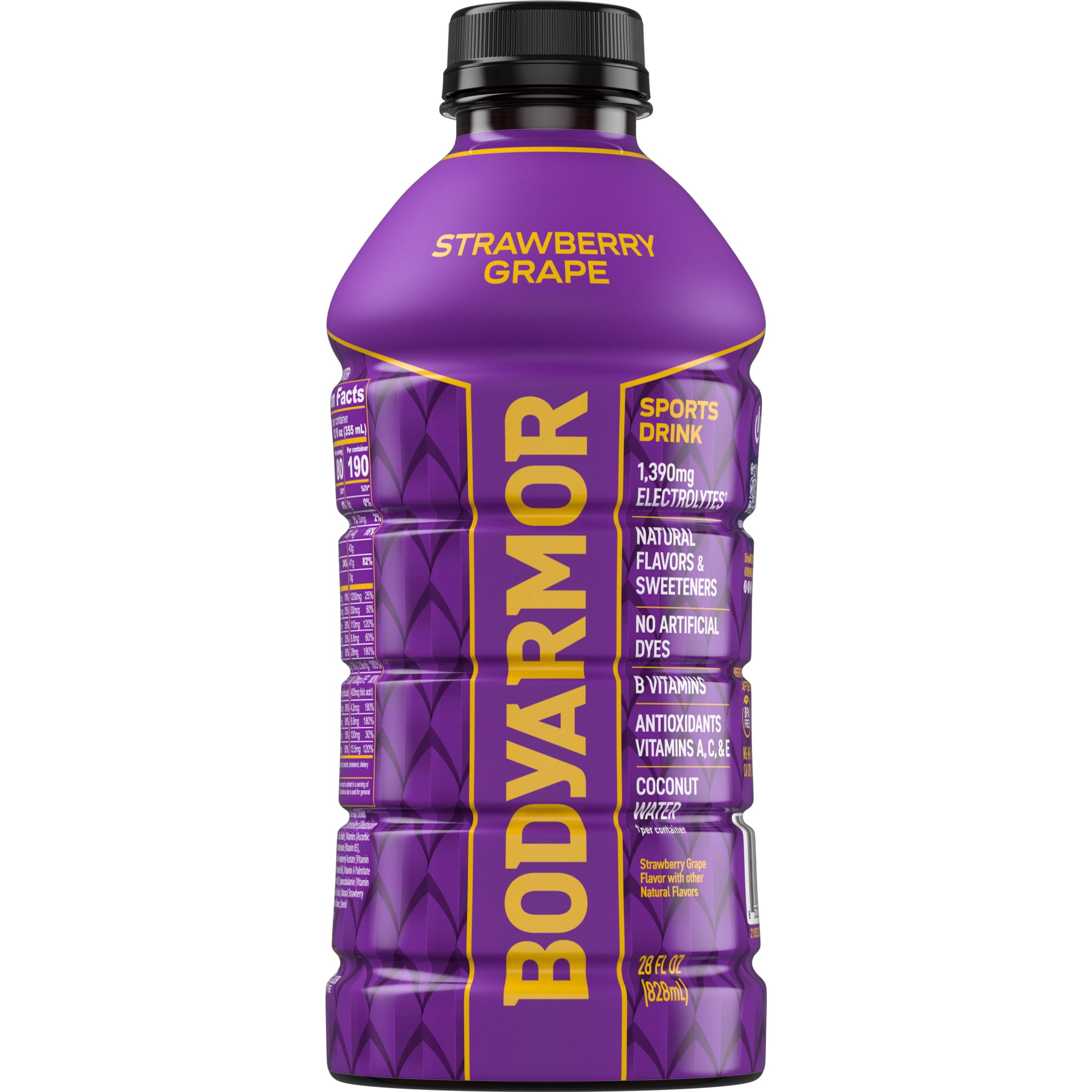 BODYARMOR Strawberry Grape Electrolyte Sports Drink Bottle, 28 fl oz ...