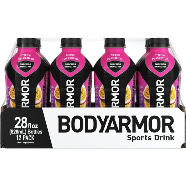 BODYARMOR SuperDrink Tropical Passionfruit Bottles, 28 fl oz, 12 Pack ...