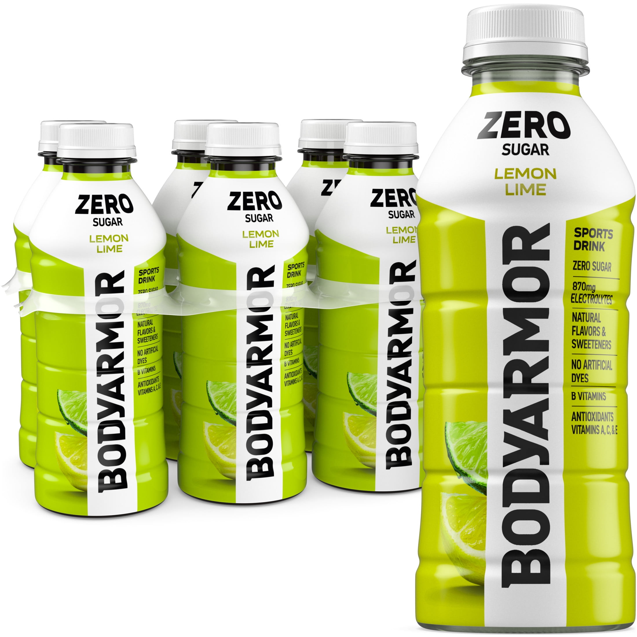 BODYARMOR Zero Sugar Lemon Lime Electrolyte Sports Drink, 20 fl oz, 6 ...