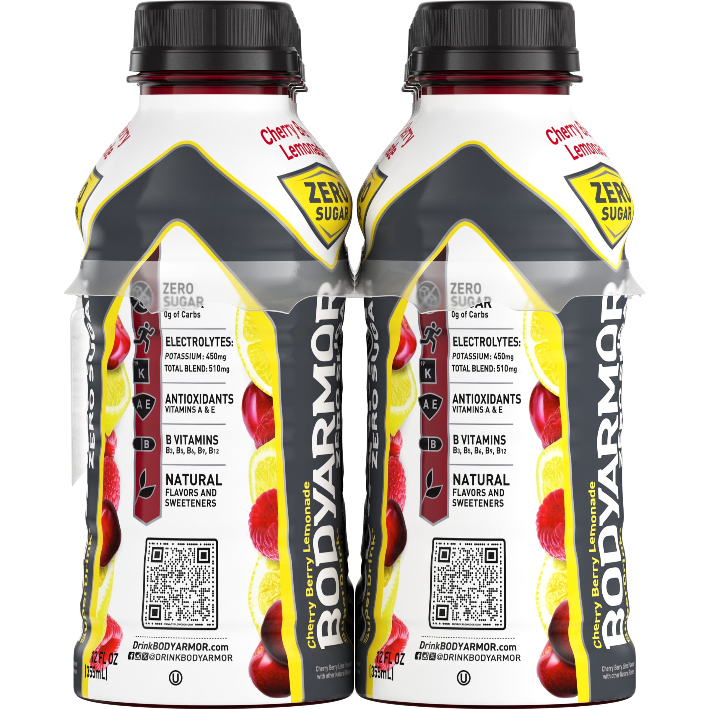 BODYARMOR Zero Sugar Cherry Berry Lemonade Bottles, 12 fl oz, 8 Pack ...