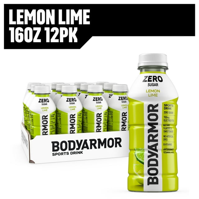 BODYARMOR Zero Sugar Lemon Lime Electrolyte Sports Drink, 16 fl oz, 12 Pack Bottles - Walmart.com