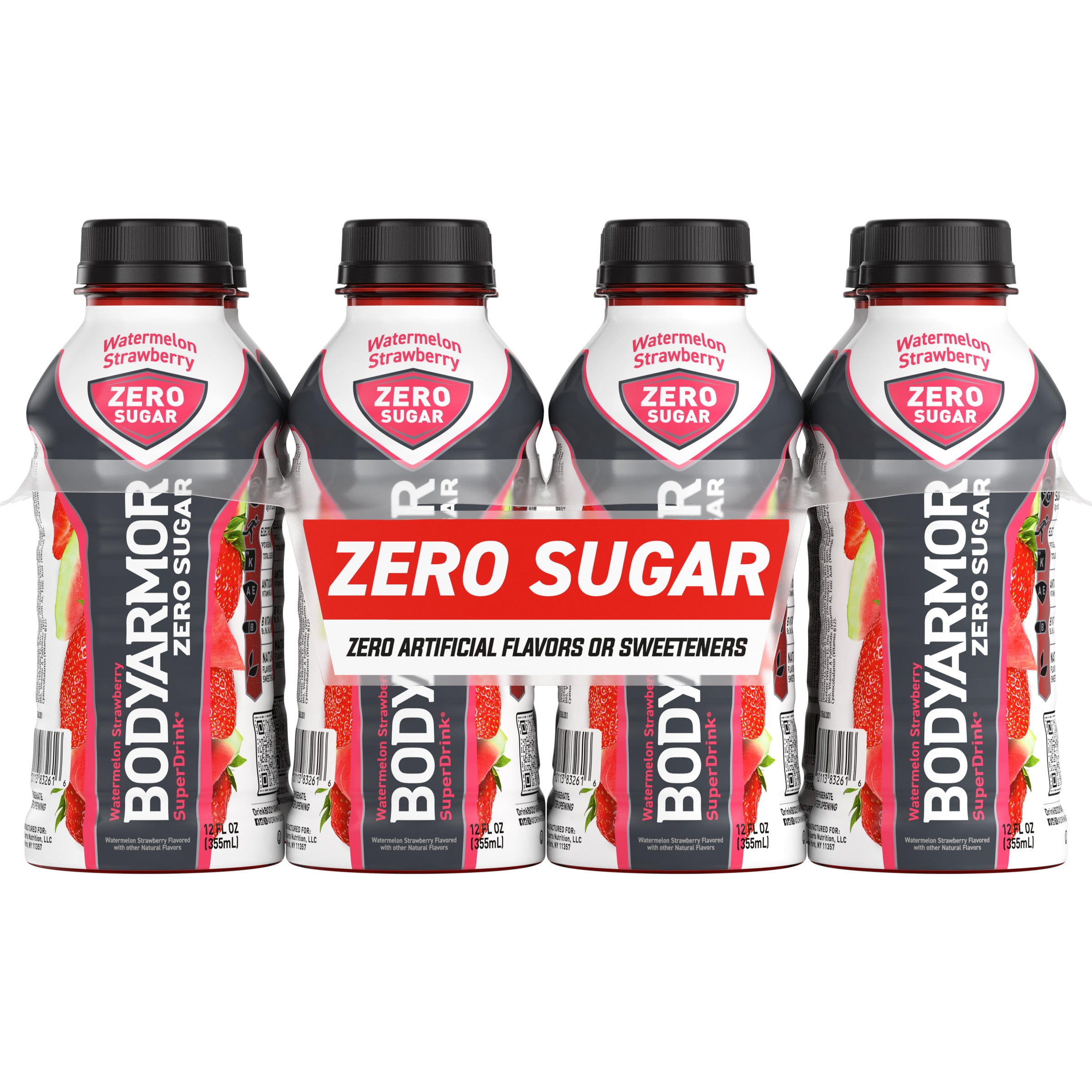 BODYARMOR Zero Sugar Watermelon Strawberry Bottles, 12 fl oz, 8 Pack ...