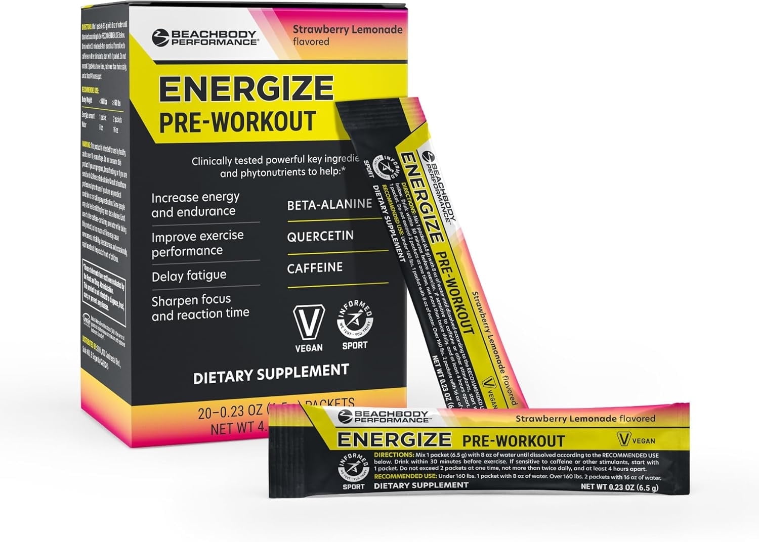 BODi Energize Pre Workout Powder - Beta-Alanine, Quercetin & Low-Dose Caffeine Formula for ...