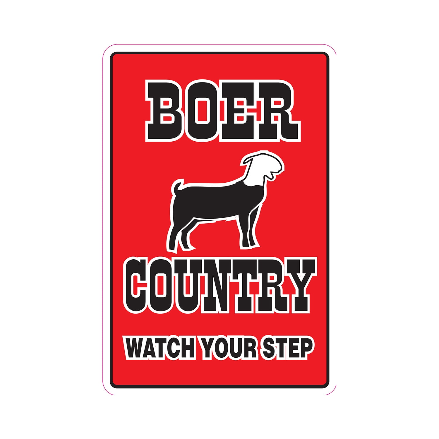 BOER COUNTRY Decal farm animals watch your step redneck parking ...