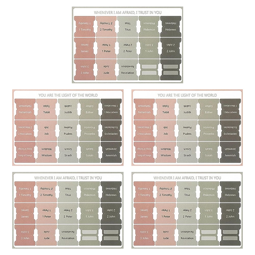 BOFEER 5 Sheet Bible Index Label Sticker Self-adhesive Paper Tabs Large ...