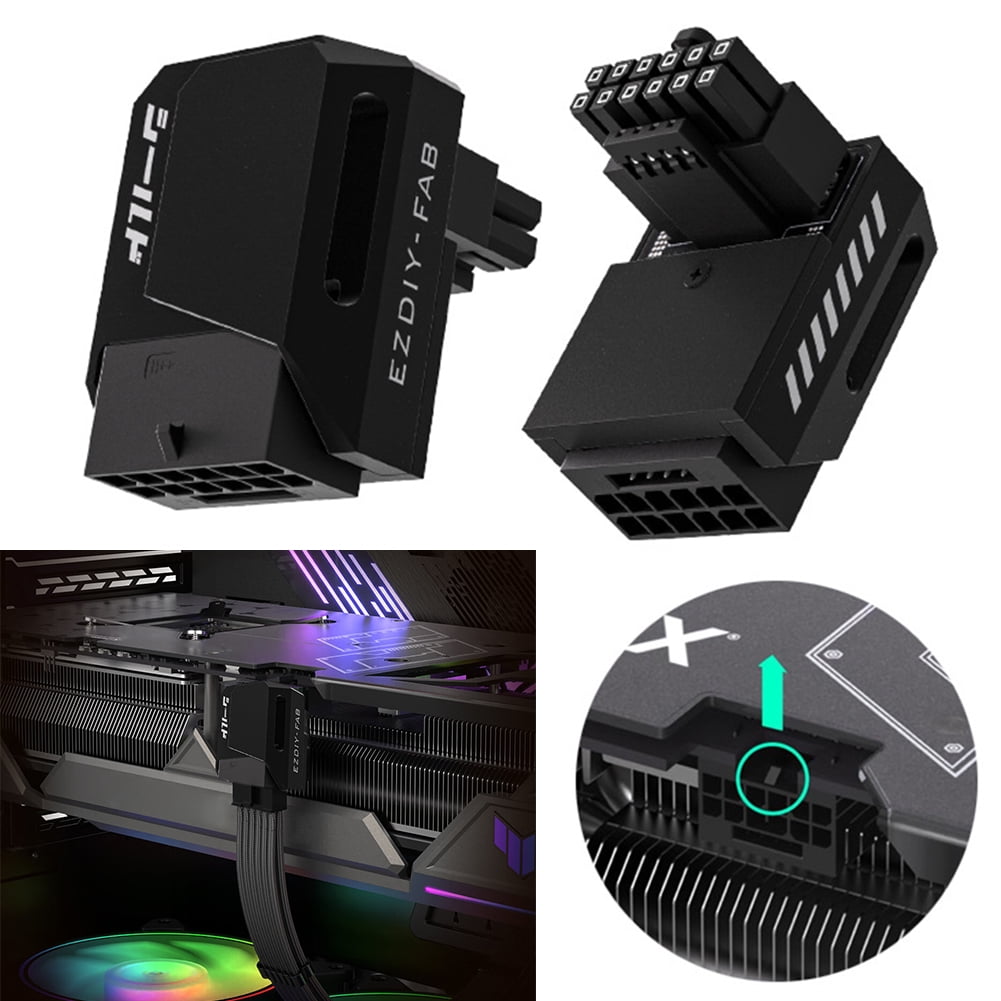 BOFEER 600W 12+4pin PCI-e 5.0 16pin Power Adapter 90 Degree Right Angle ...