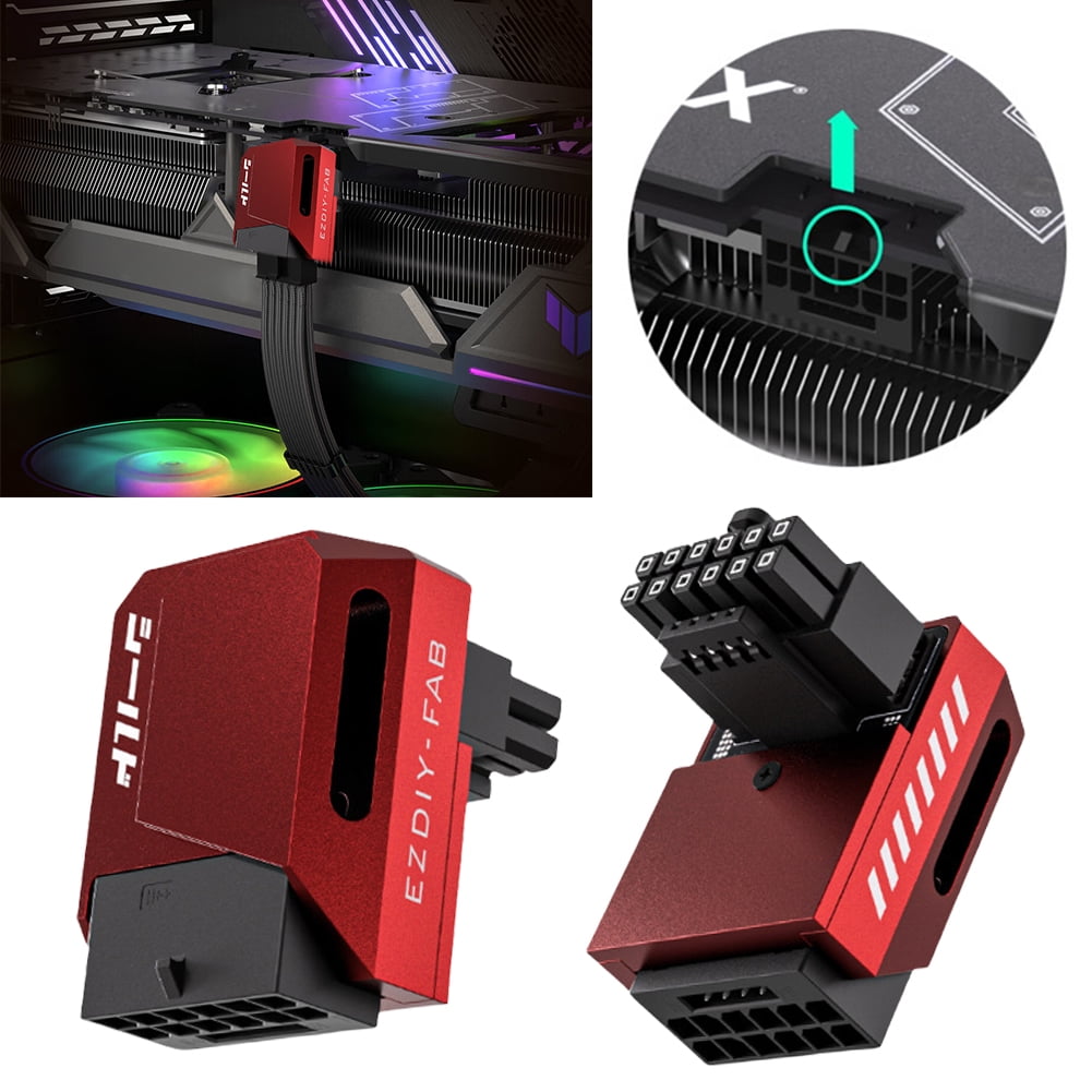 BOFEER 600W 12+4pin PCI-e 5.0 16pin Power Adapter 90 Degree Right Angle ...