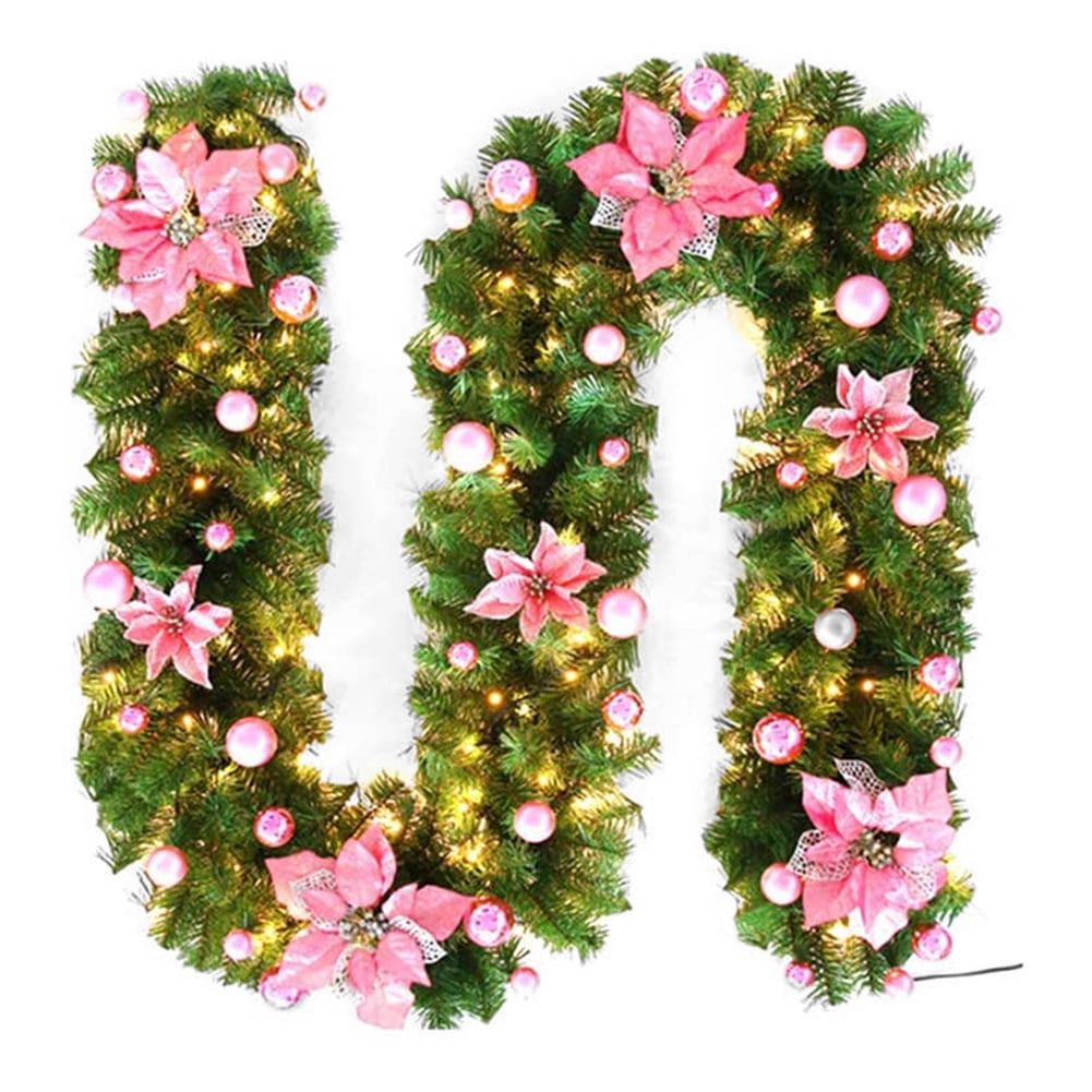 BOFEER 9ft Prelit Christmas Garland with Lights Frosted Xmas Garland ... BOFEER 9ft Prelit Christmas Garland with Lights Frosted Xmas Garland ...
