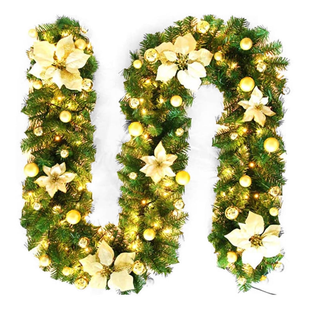 BOFEER 9ft Prelit Christmas Garland with Lights Frosted Xmas Garland ... BOFEER 9ft Prelit Christmas Garland with Lights Frosted Xmas Garland ...