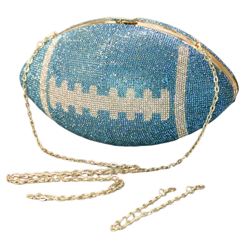 BOFEER Football Shape Fashion Handbag Large Capacity Rhinestone Shiny ...
