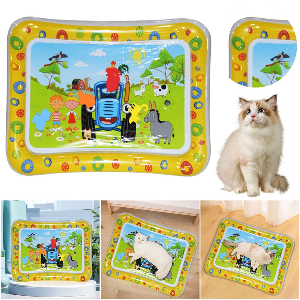 BOFEER Sensory Water Play Mat with Fish Water Sensory Play Mat Tummy ...