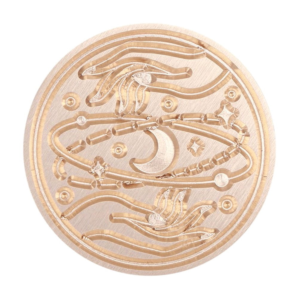 BOFEER Sun Moon Stars Round Retro Wax Seal Stamp Head Fire Paint for ...