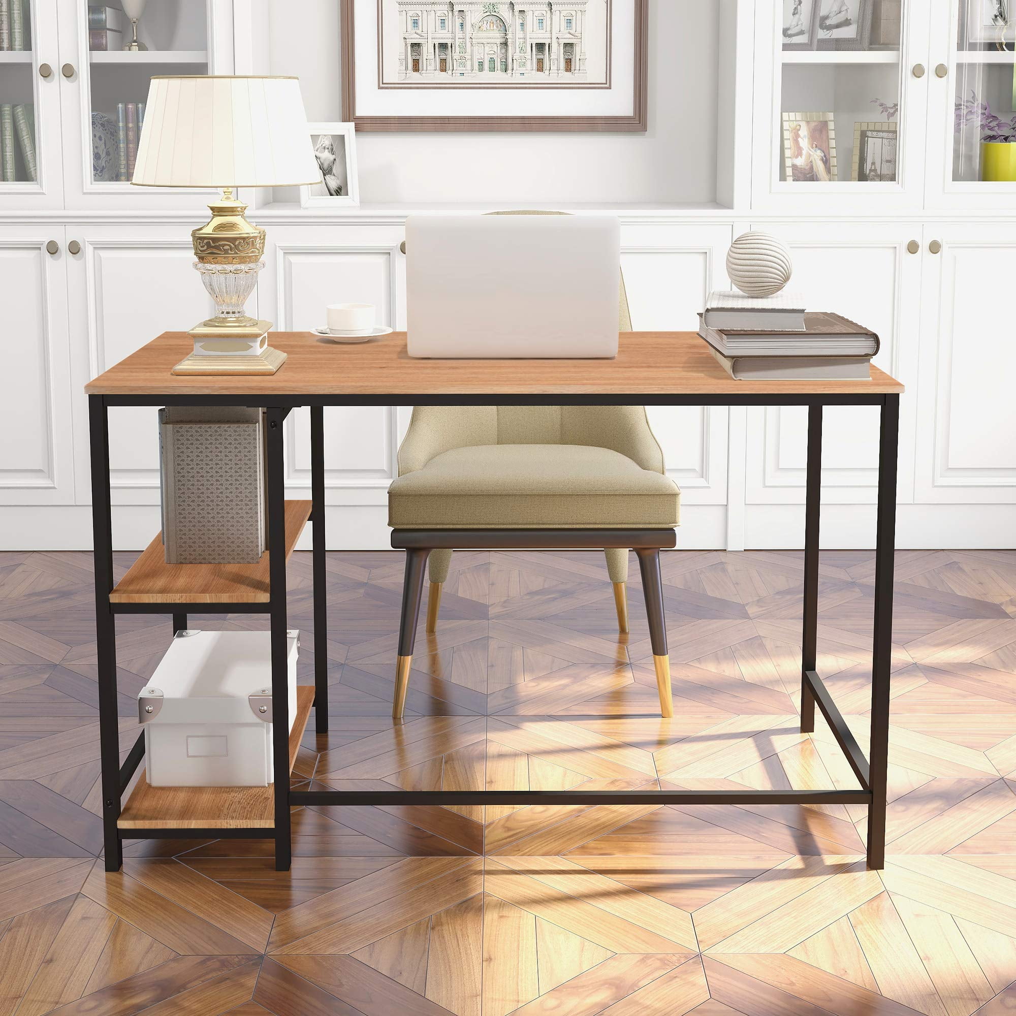 BOFENG Computer Desk Rustic Writing Desk,Home Office Table with Solid ...