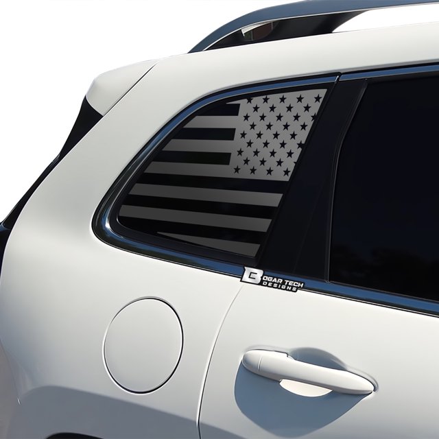 BOGAR TECH DESIGNS American Flag Rear Quarter Window Precut Decal ...