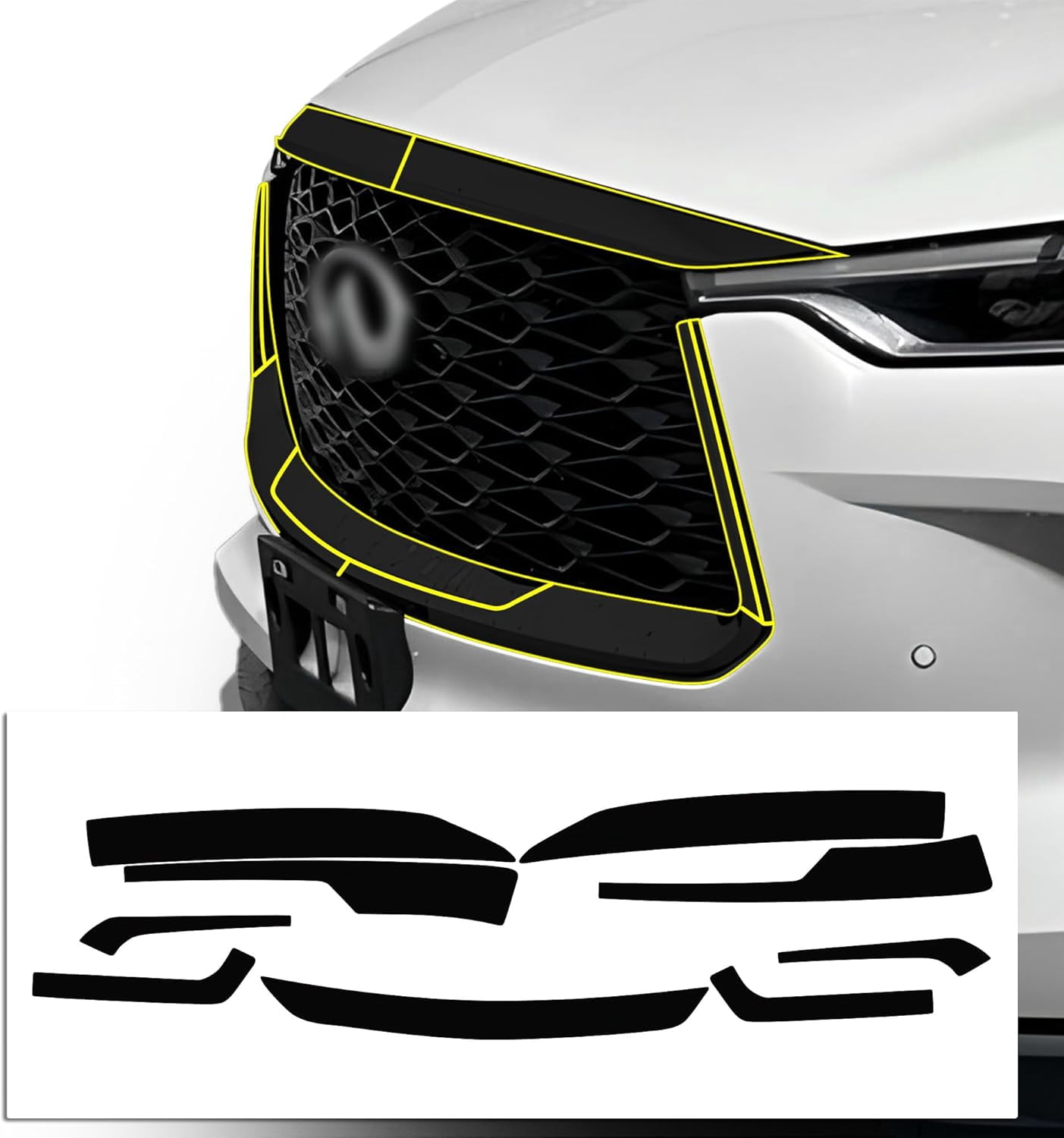 BOGAR TECH DESIGNS Middle Front Chrome Delete Overlay Compatible with ...