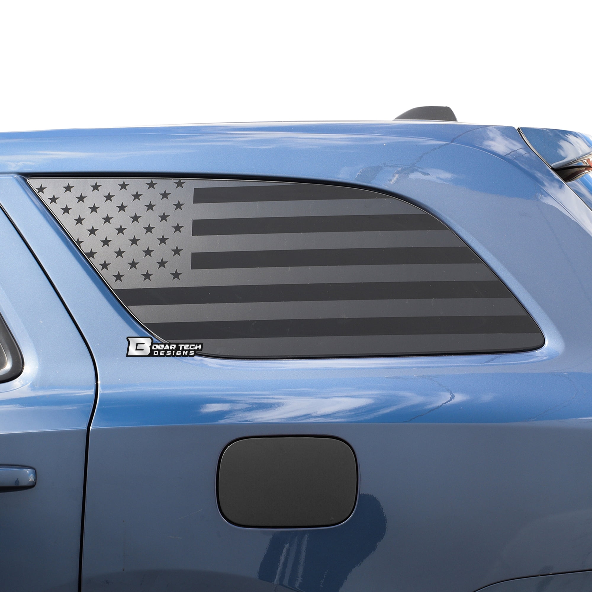 BOGAR TECH DESIGNS Precut American Flag Rear Side Quarter Window Decal ...