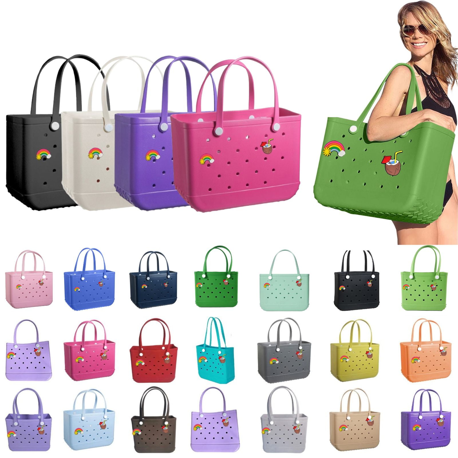 BOGC EVA Waterproof Summer Storage Basket Mini Kid Beach Bogg Bag Women ...