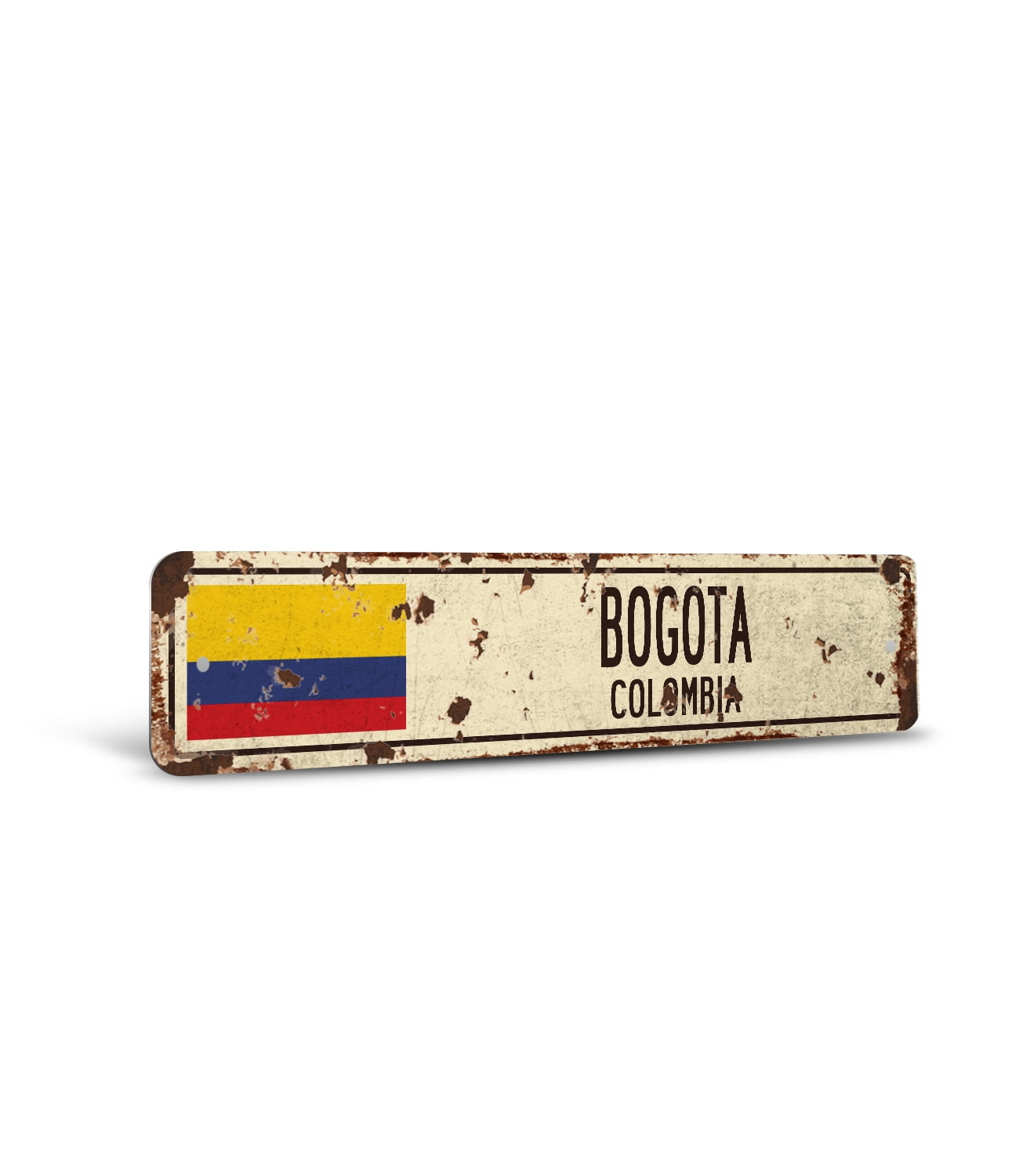 BOGOTA COLOMBIA Vintage Style Rustic Street Sign – Colombian Flag City ...