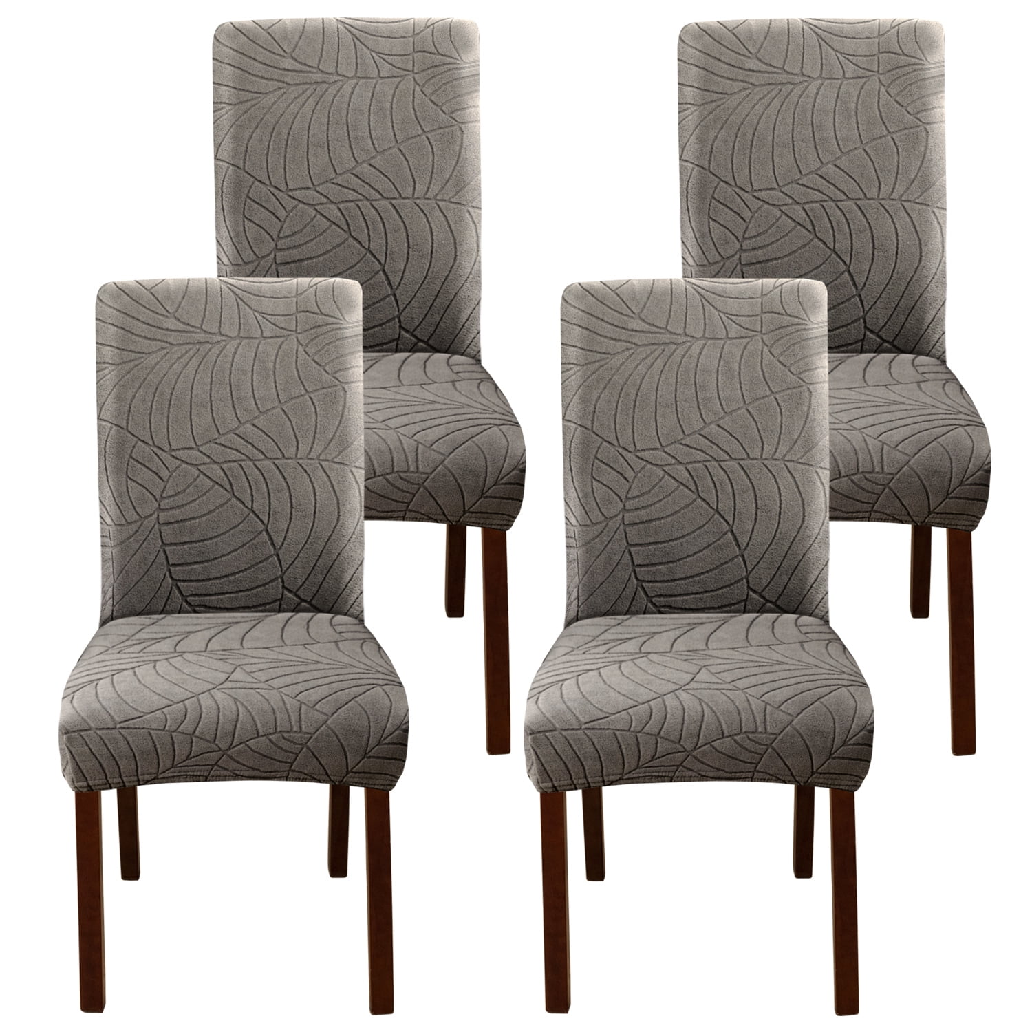 BOGUANG Solid color dining chair cover, leaf jacquard chair covers for ...