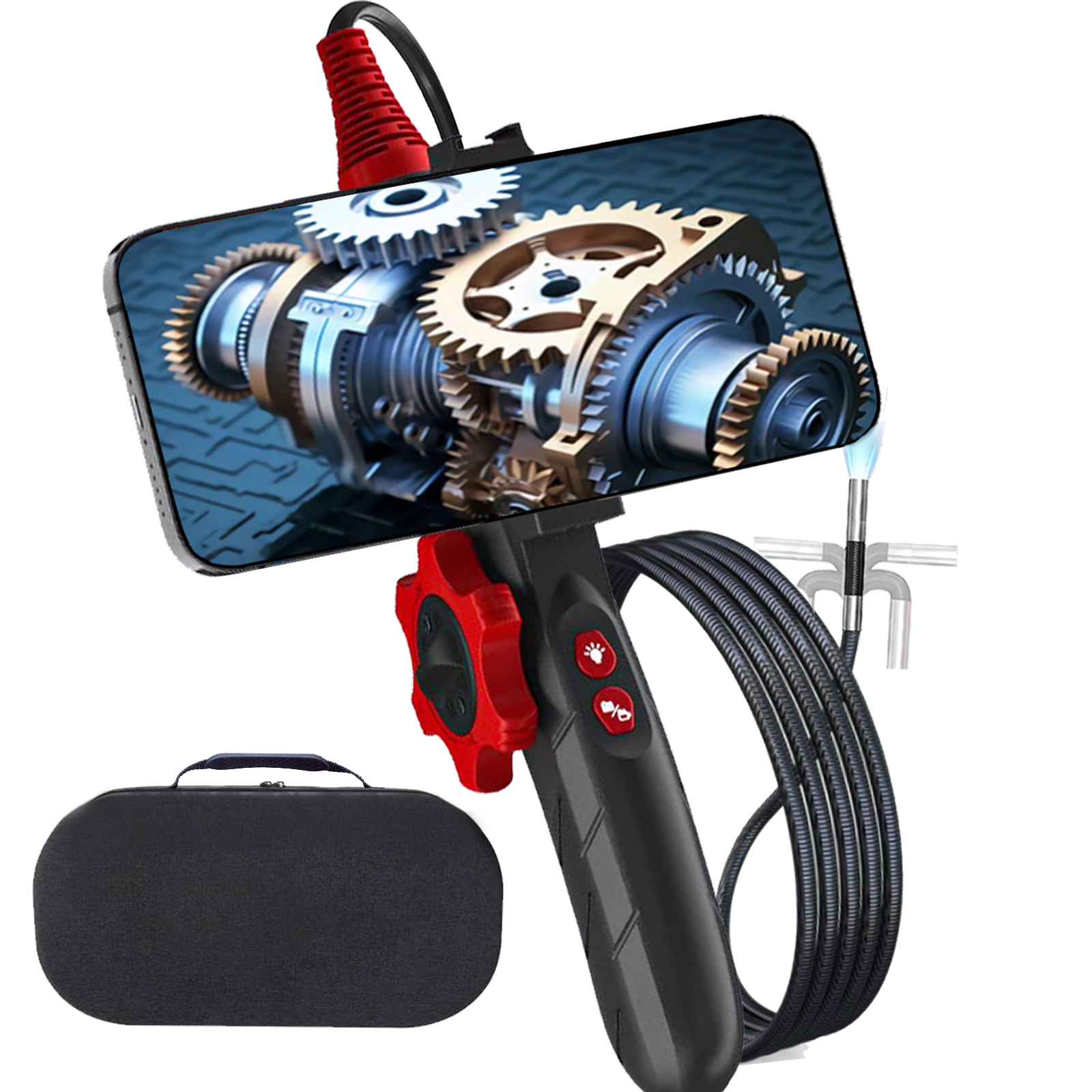 BOGYKIK Endoscope Camera with Light, Two-Way 180° Endoscope Camera with ...