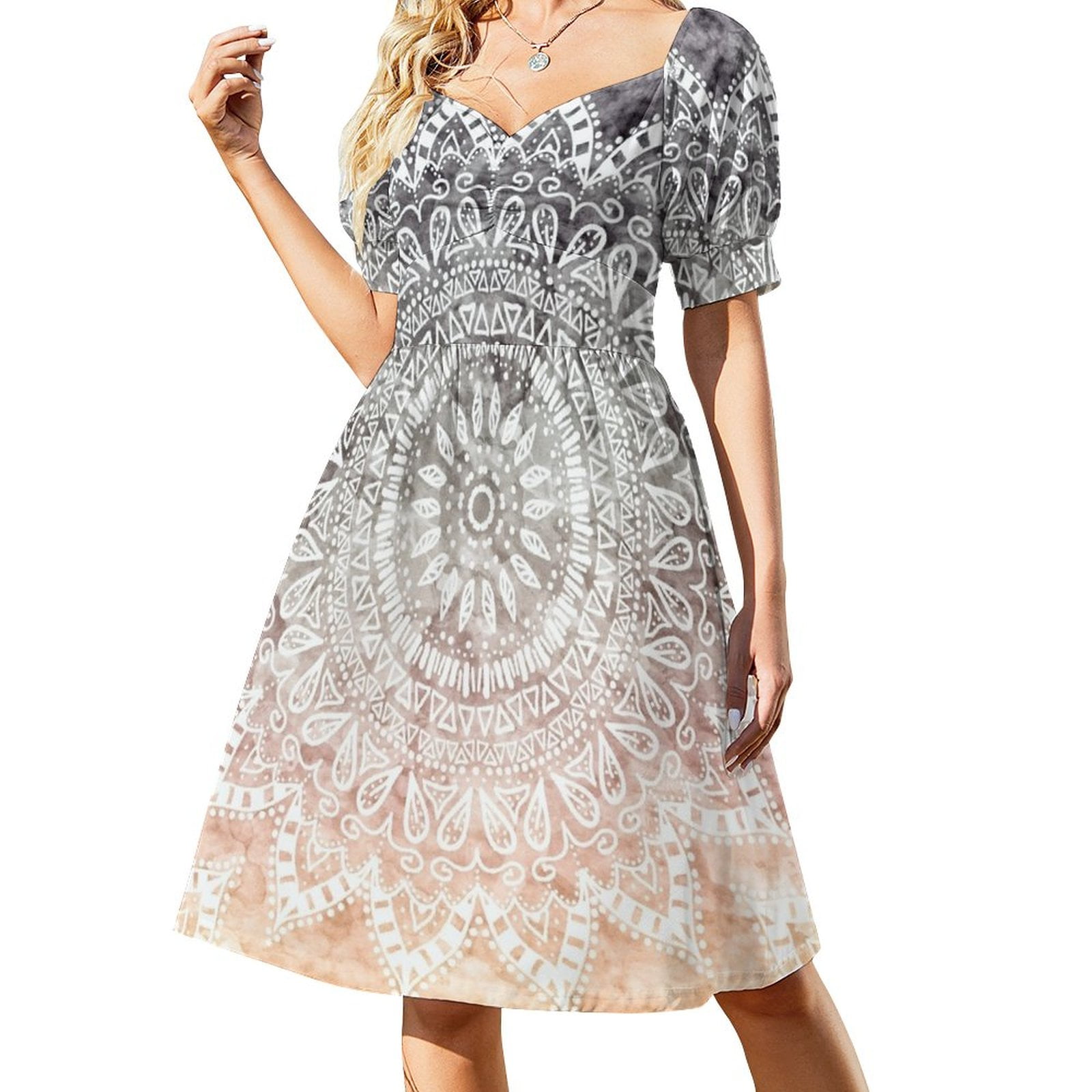 BOHEMIAN HYE MANDALA Sleeveless Dress clothes for women Cocktail of ...