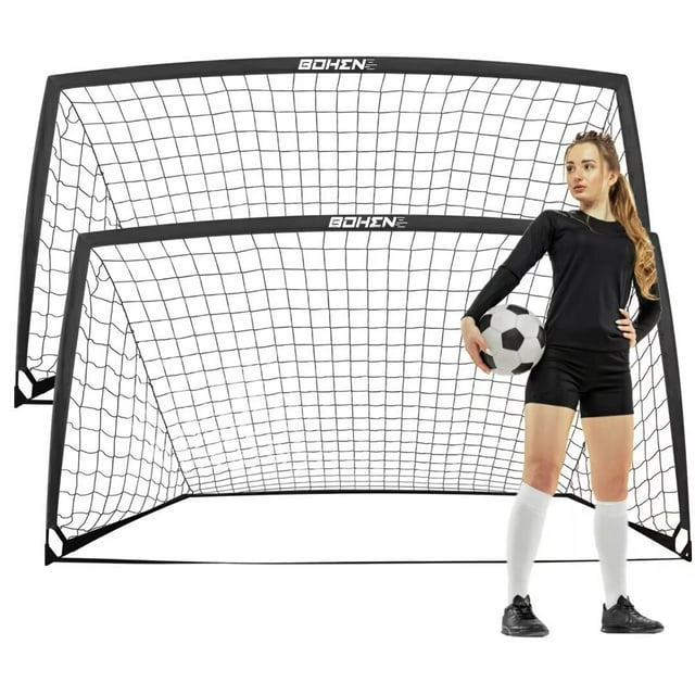 BOHEN Indoor Outdoor Portable Soccer Goal, 9x5 ft with Carry Bag for ...
