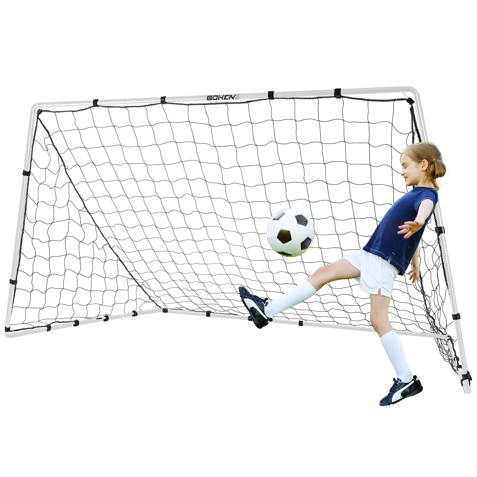 BOHEN Metal 6x4FT Soccer Goal for Kids Backyard with Carry Bag - Fun ...