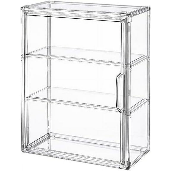 3 Tiers Clear Display Case for Figures, Acrylic Storage Organizers Box ...