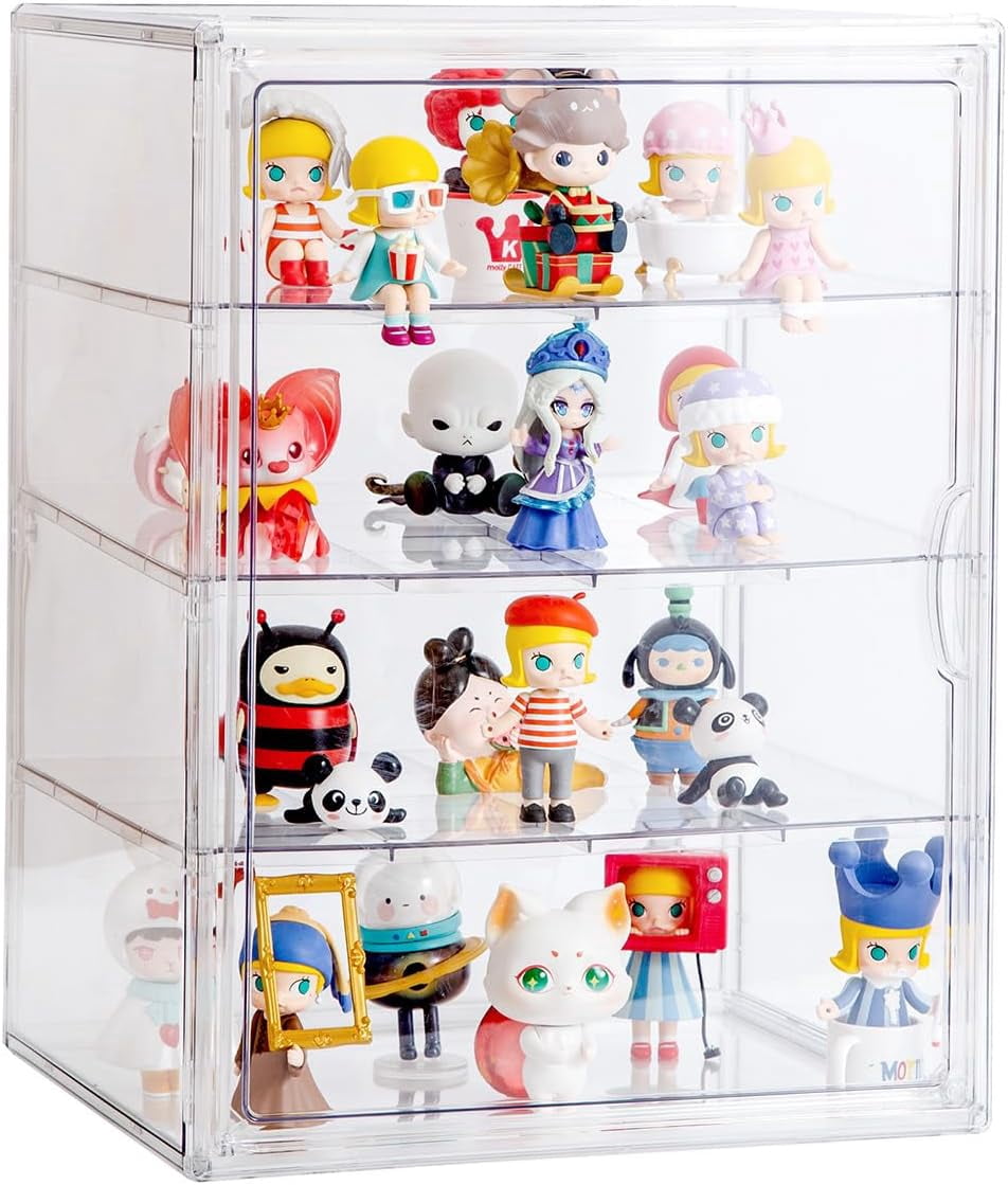 BOHOIDEE 3 Tiers Clear Display Case for Figures, Acrylic Storage ...