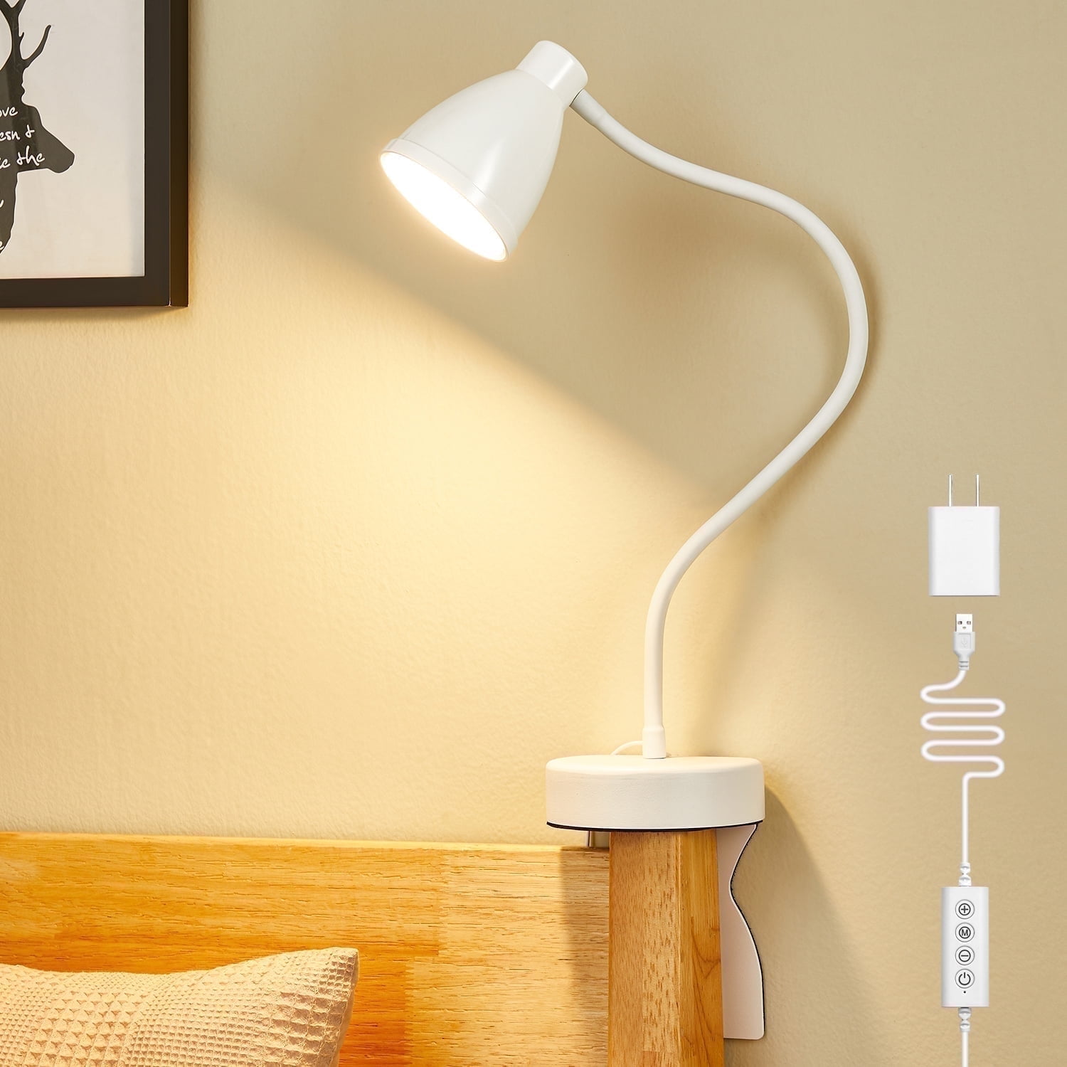 BOHON Reading Lights for Books in Bed, Without Install Bedside Lamp, 5 ...