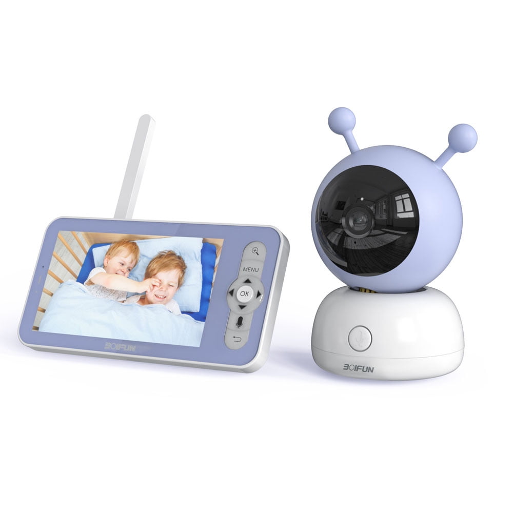 BOIFUN 5'' Wireless Baby Monitor, 1080P, Remote Pan-Tilt-Zoom, Vision ...