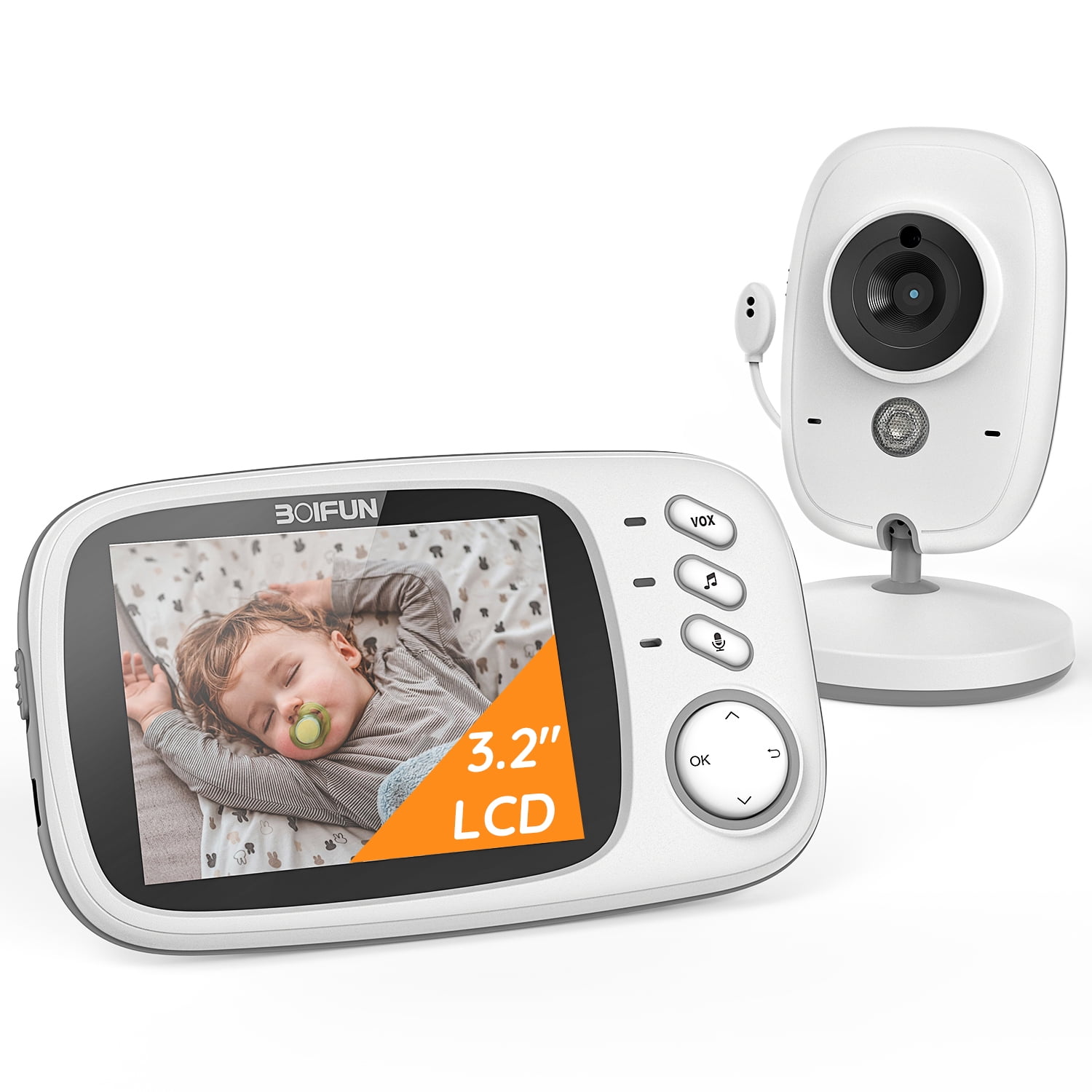 BOIFUN Baby Monitor with Camera and Audio, No WiFi, VOX Mode, Night ...